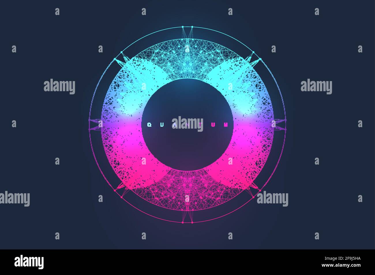 Abstract fiction vector illustration quantum computer technology ...
