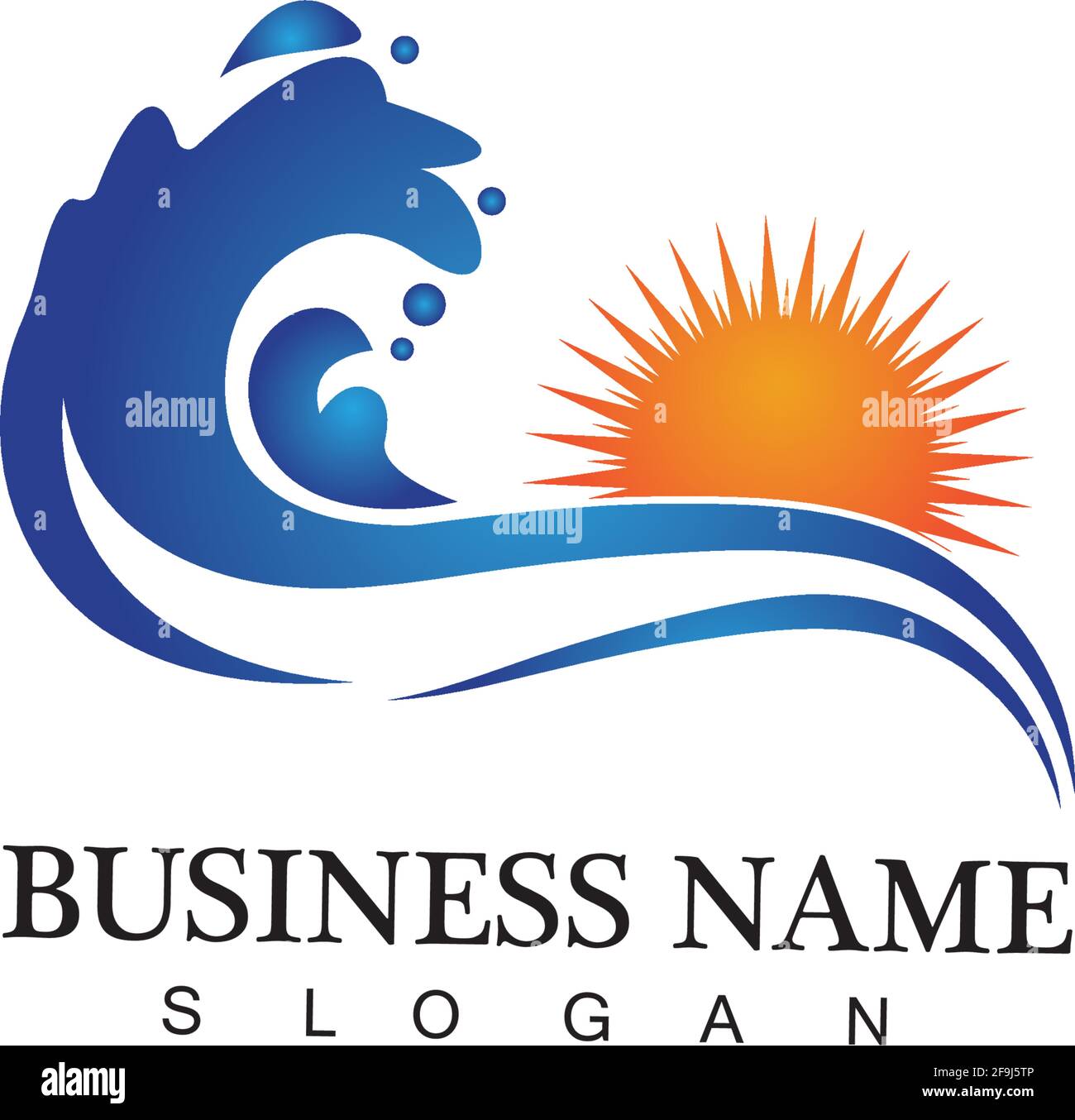 Water wave and sun icon vector illustration design logo Stock Vector ...