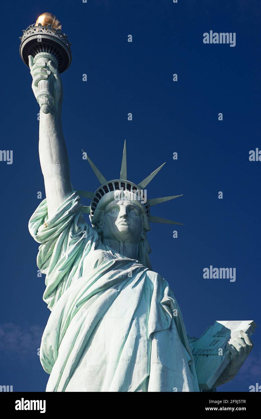 Detail of Statue of Liberty, the famous landmark based in Liberty ...