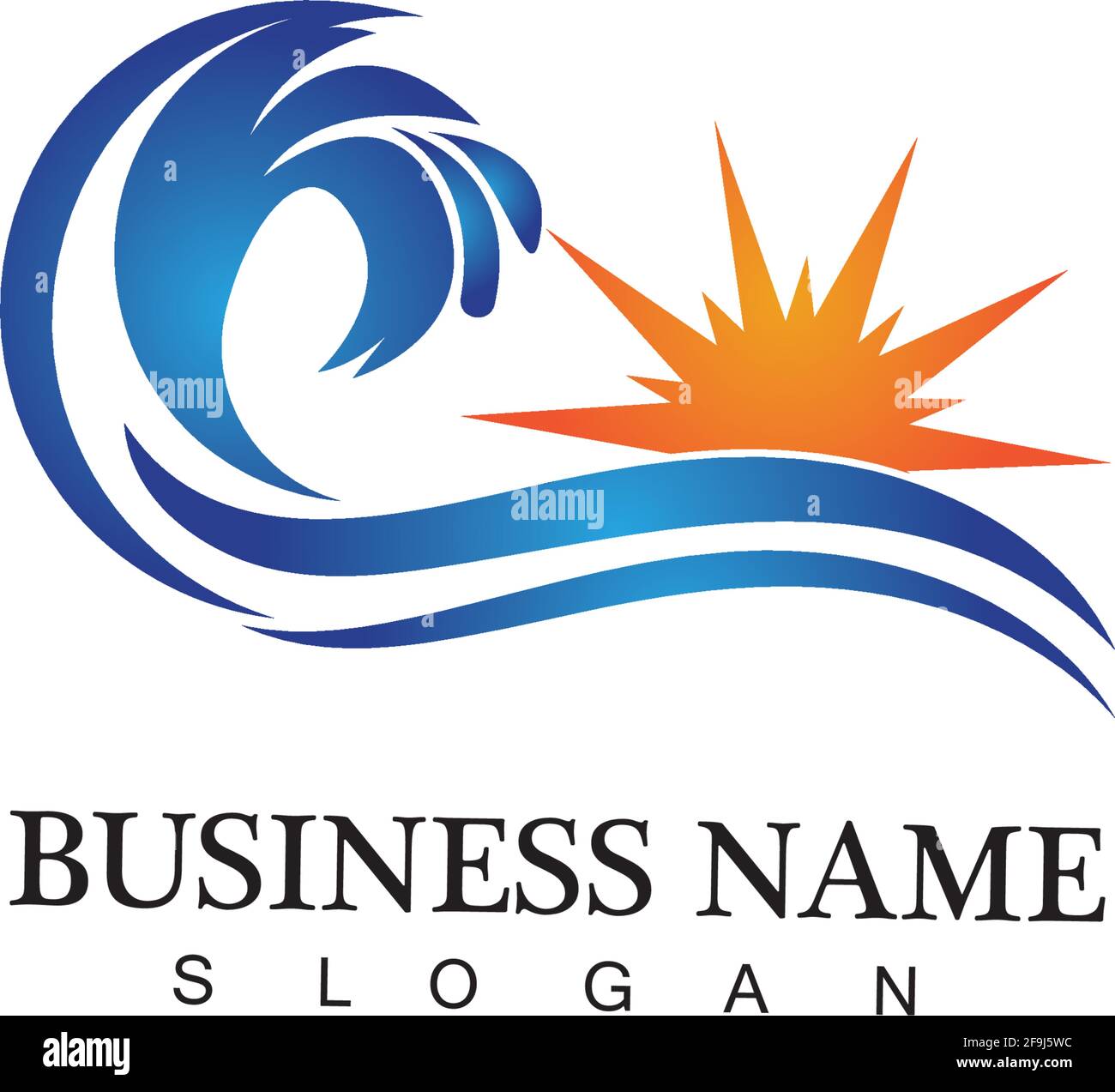 Water wave and sun icon vector illustration design logo Stock Vector ...