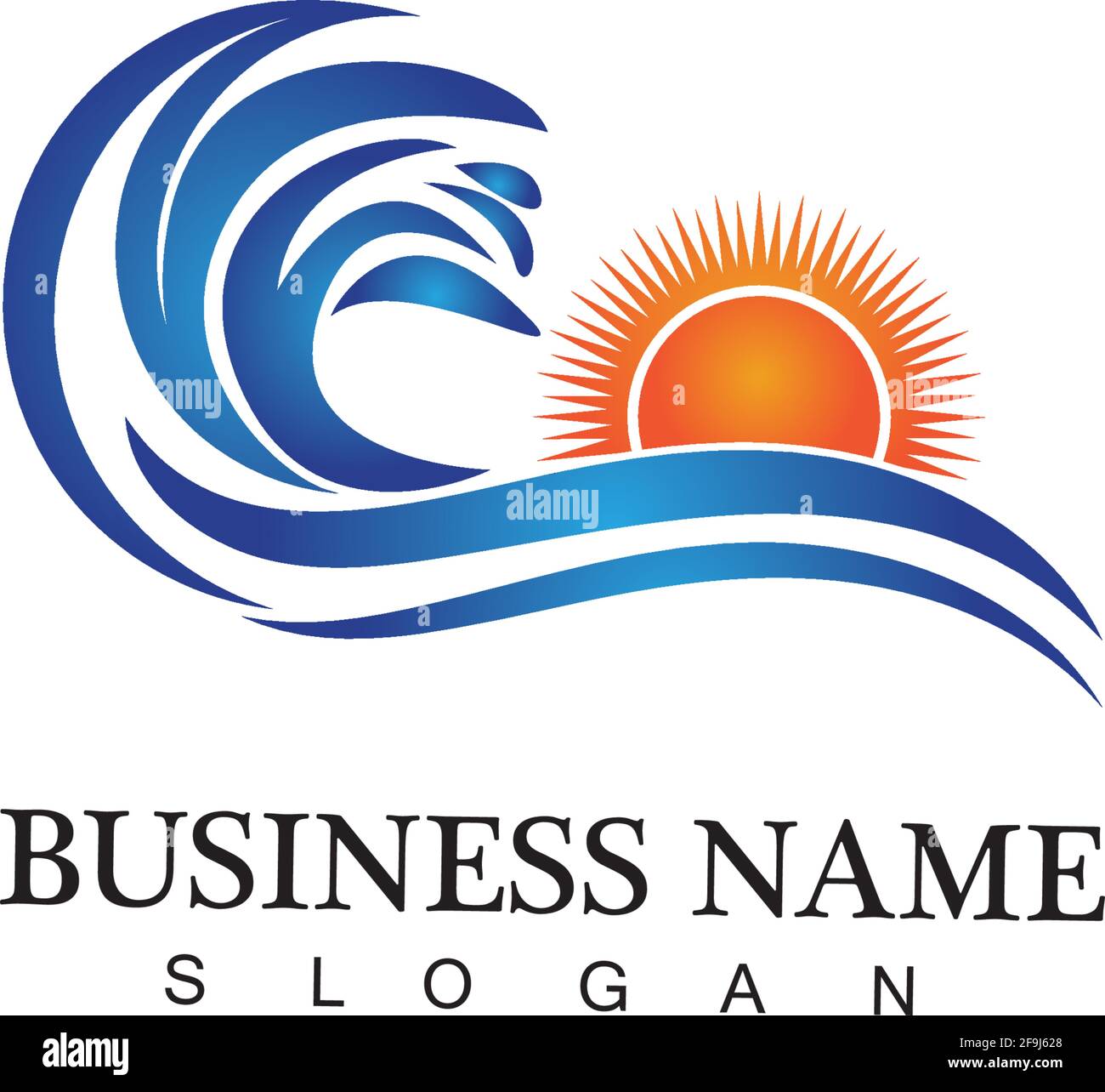 Water wave and sun icon vector illustration design logo Stock Vector ...