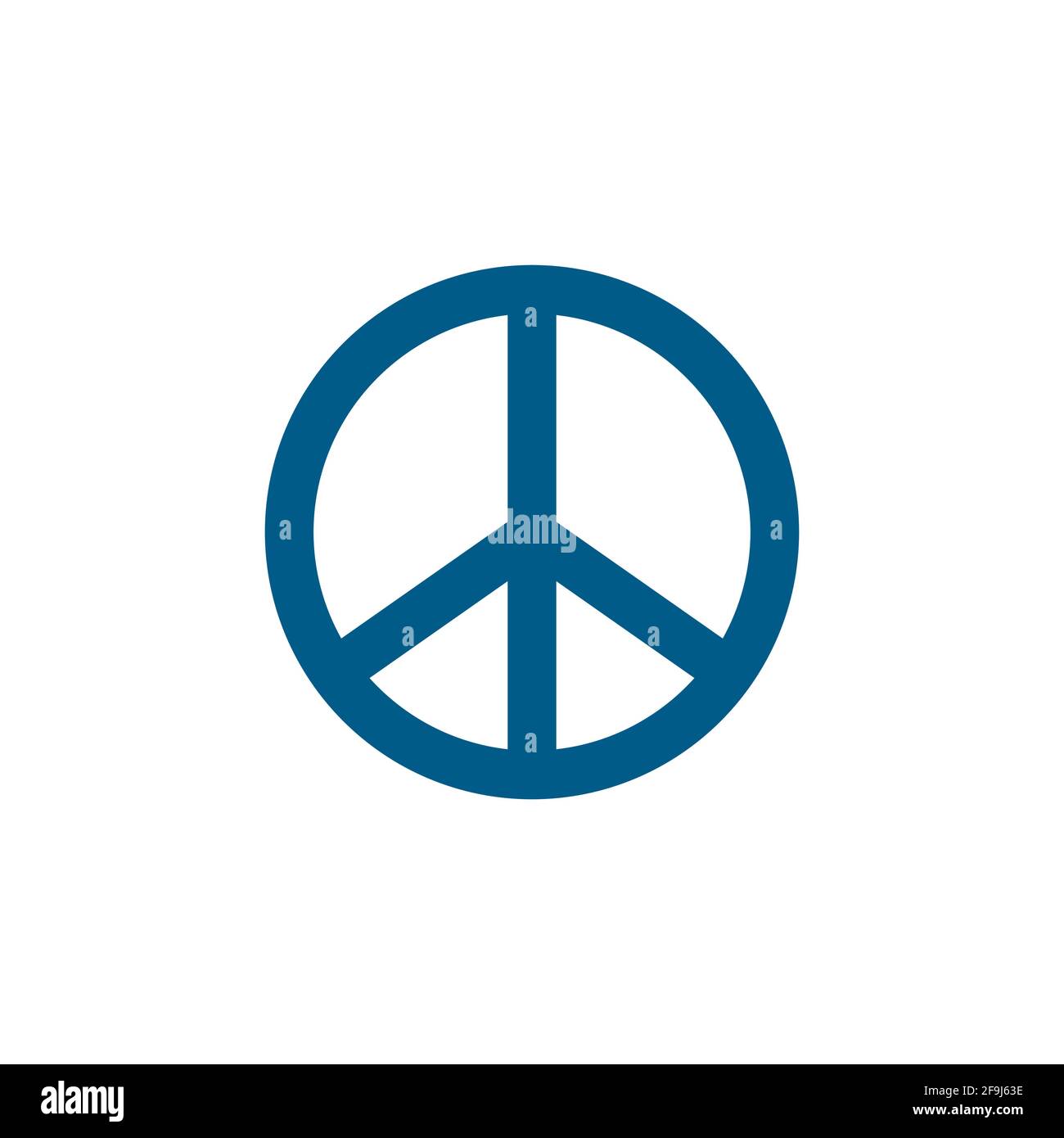 Peace Sign Blue Icon On White Background. Blue Flat Style Vector ...