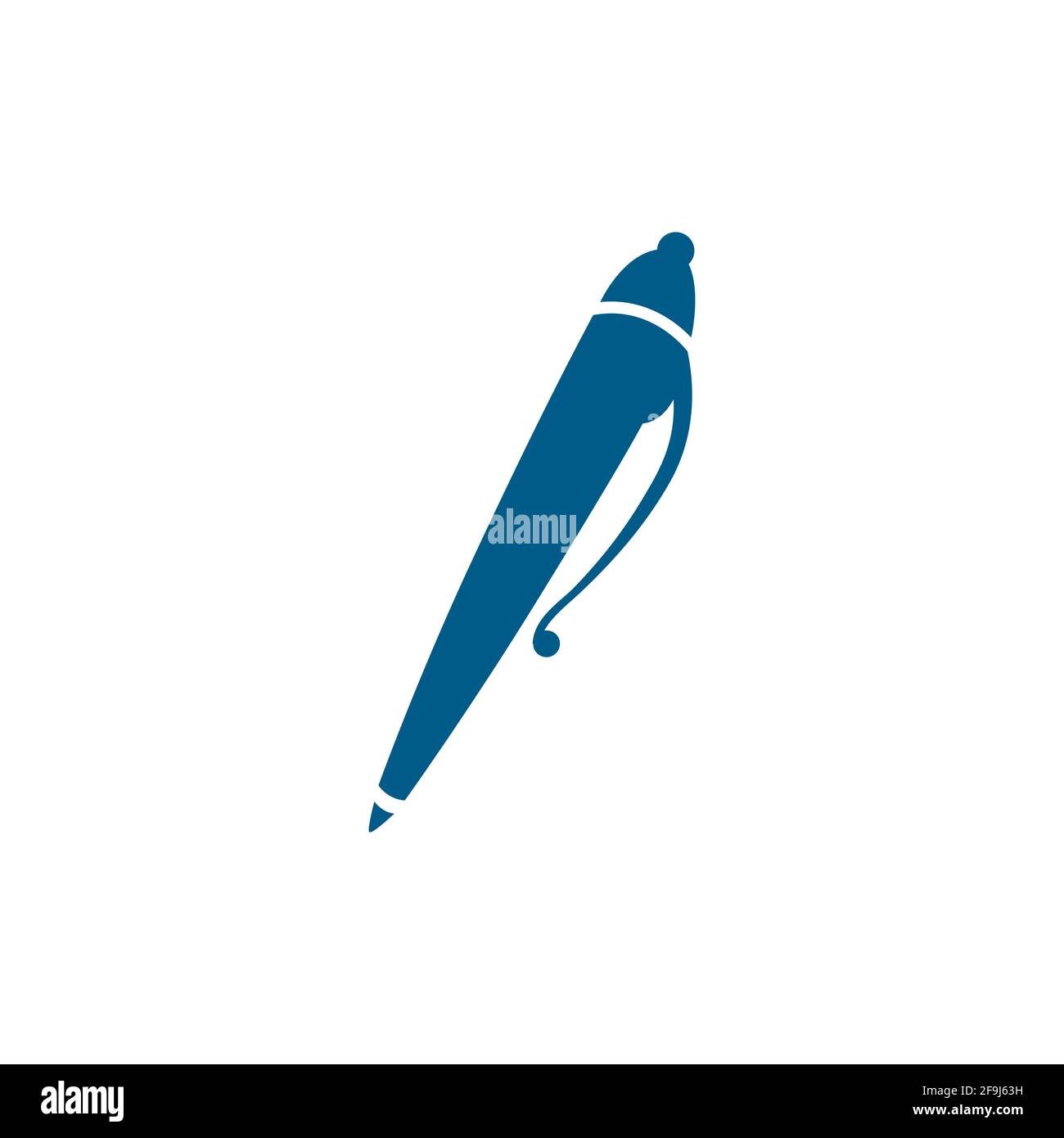 Pen Blue Icon On White Background. Blue Flat Style Vector Illustration ...