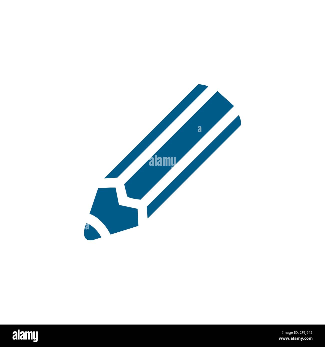 Pencil Blue Icon On White Background. Blue Flat Style Vector ...