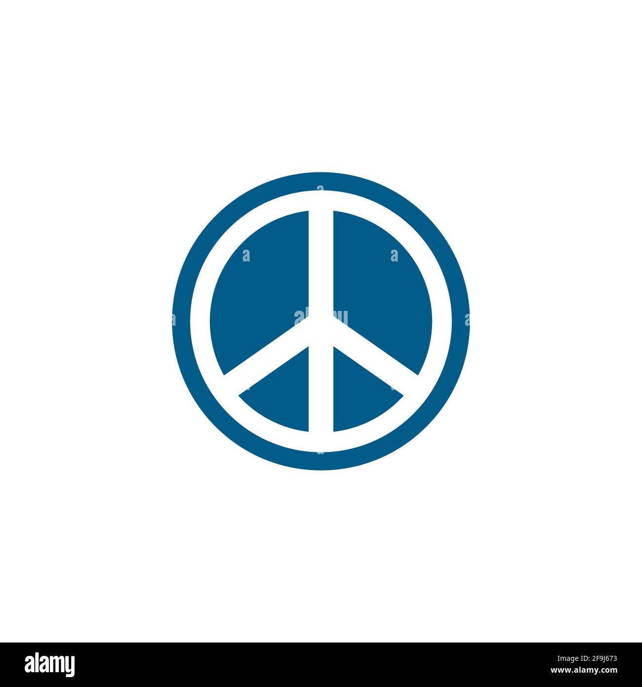 Peace Sign Blue Icon On White Background. Blue Flat Style Vector ...