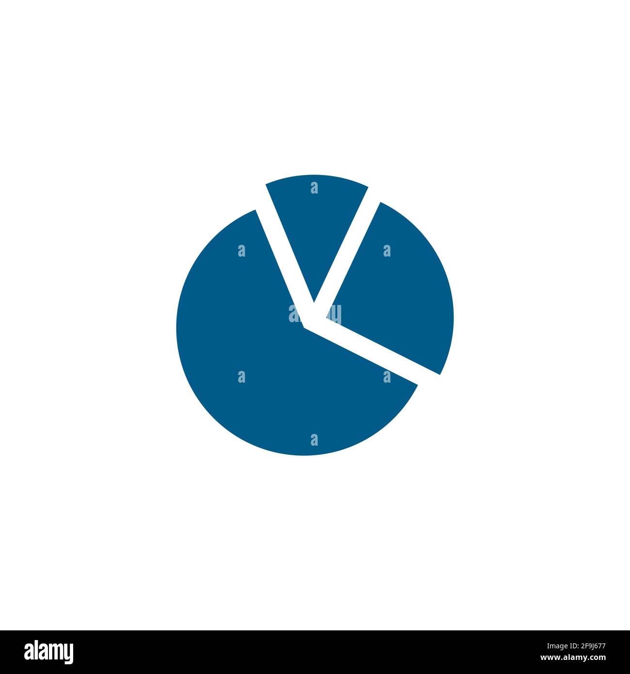 Pie Chart Blue Icon On White Background. Blue Flat Style Vector ...