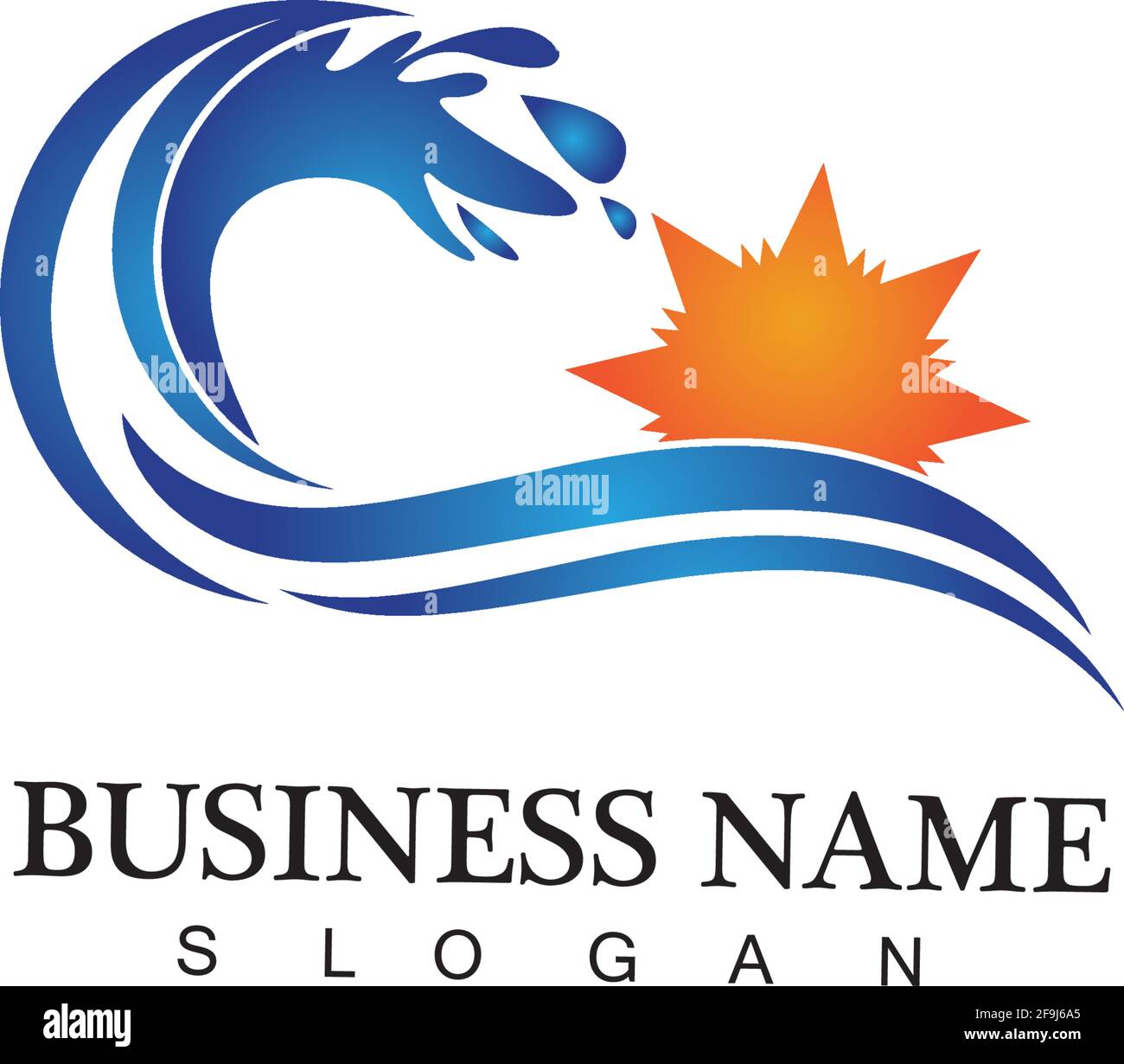 Water wave and sun icon vector illustration design logo Stock Vector ...
