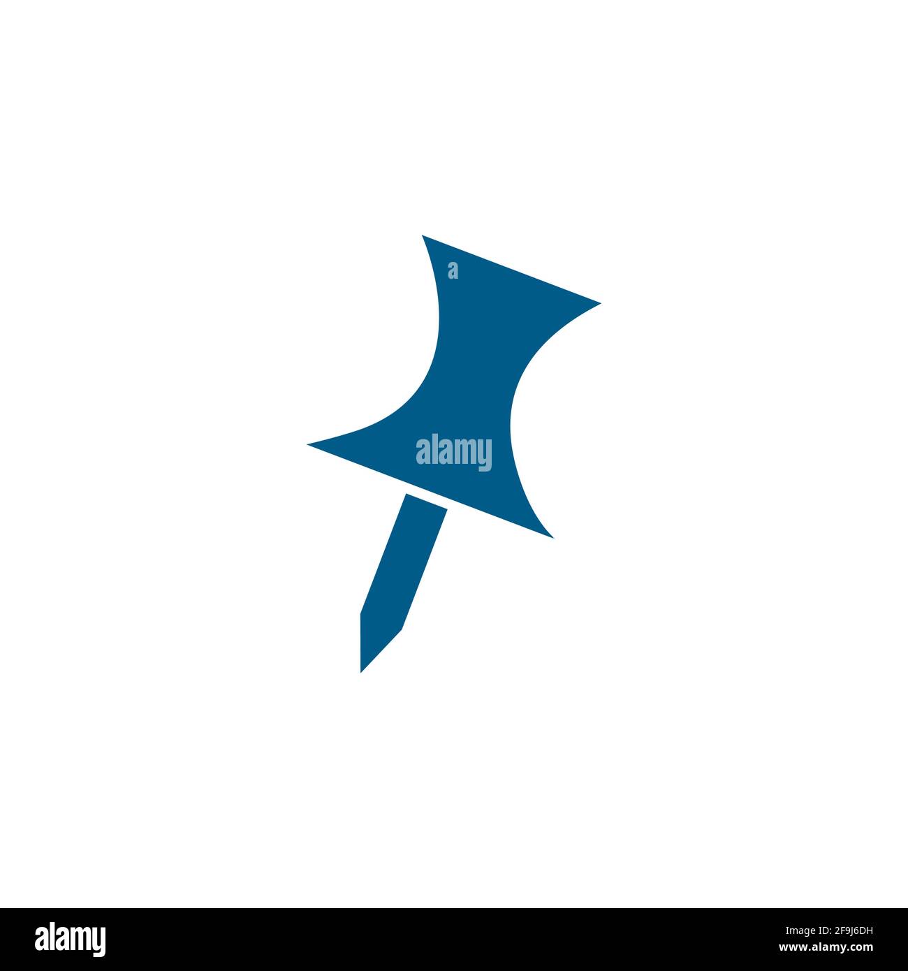 Push Pin Blue Icon On White Background. Blue Flat Style Vector ...