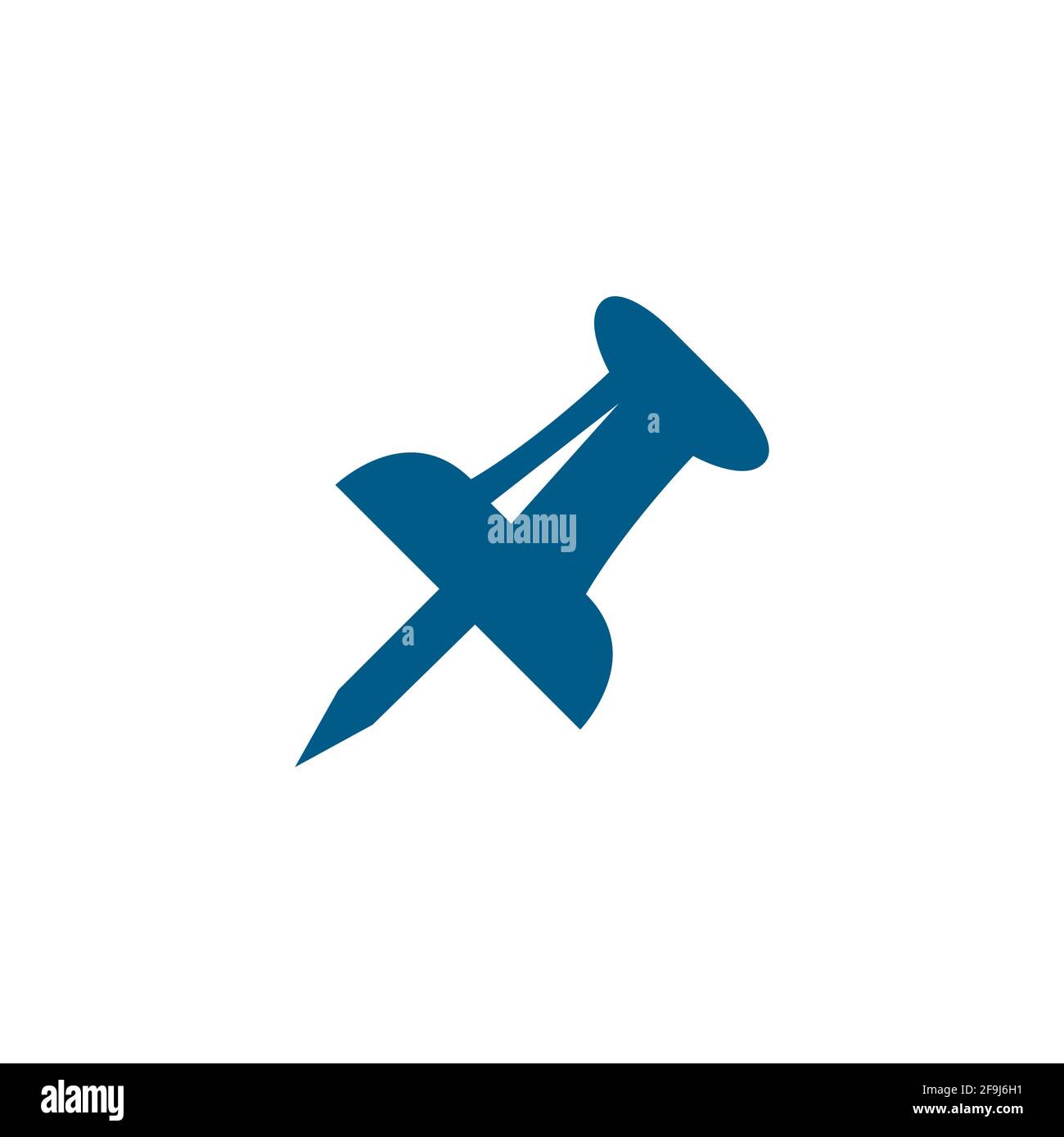 Push Pin Blue Icon On White Background. Blue Flat Style Vector ...