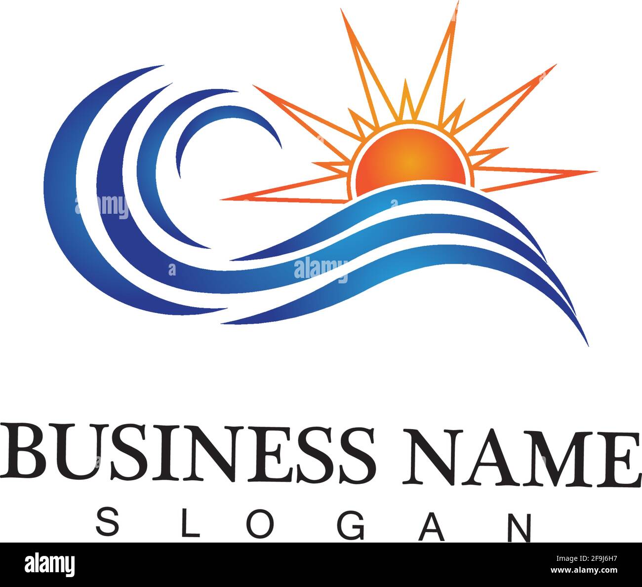 Water wave and sun icon vector illustration design logo Stock Vector ...