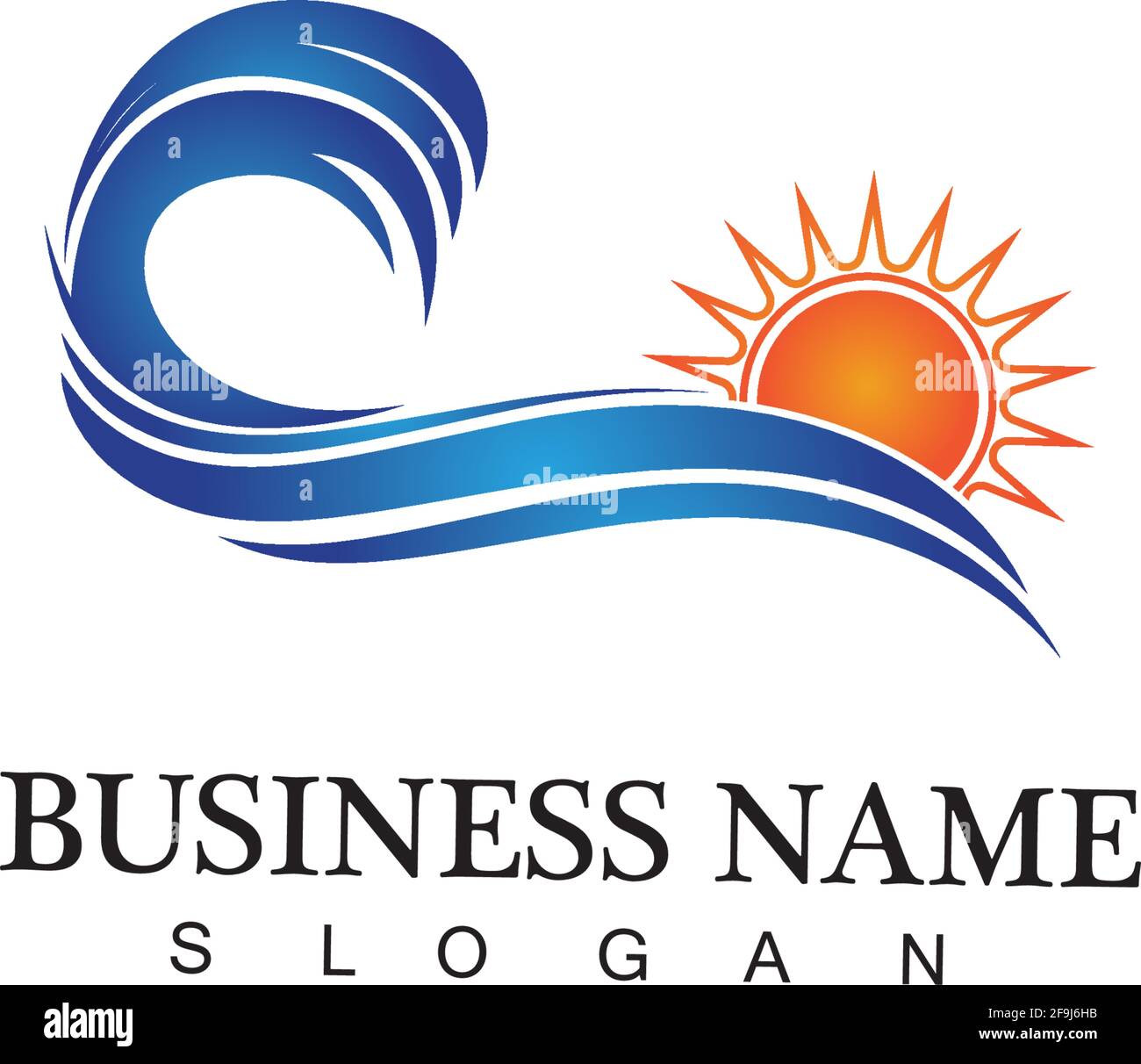 Water wave and sun icon vector illustration design logo Stock Vector ...