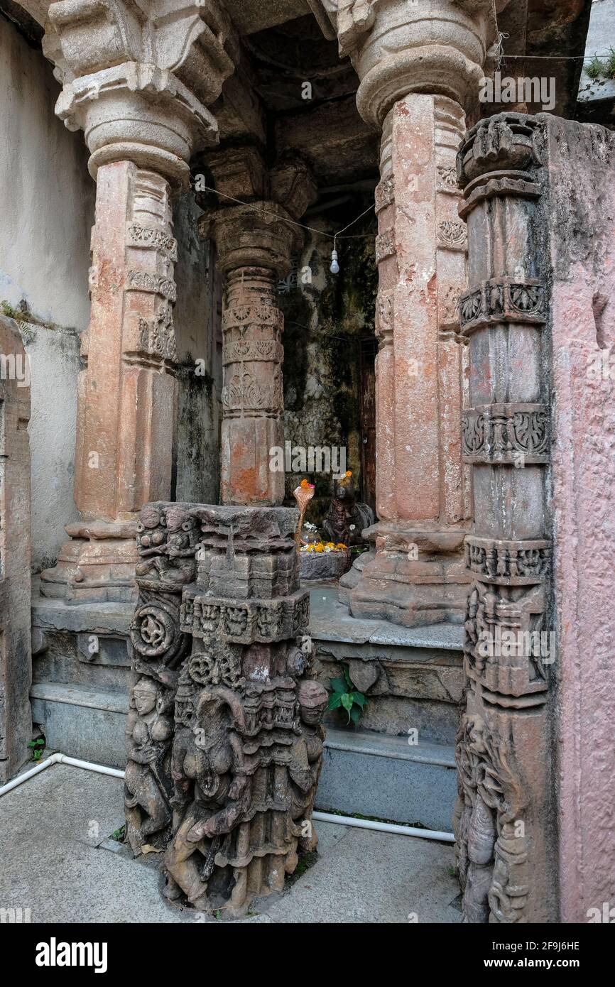 Detail of the Shri Omkar Mandhata located on the island of Mandhata in ...