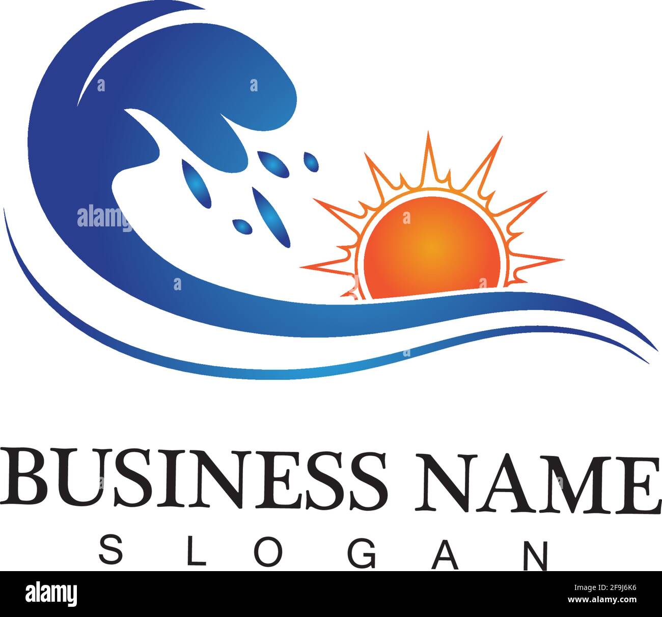 Water wave and sun icon vector illustration design logo Stock Vector ...