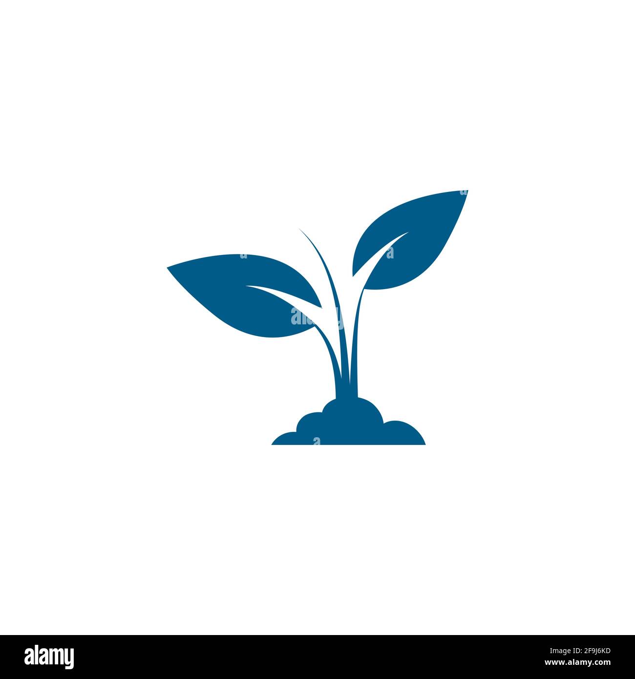 Plant Blue Icon On White Background. Blue Flat Style Vector ...