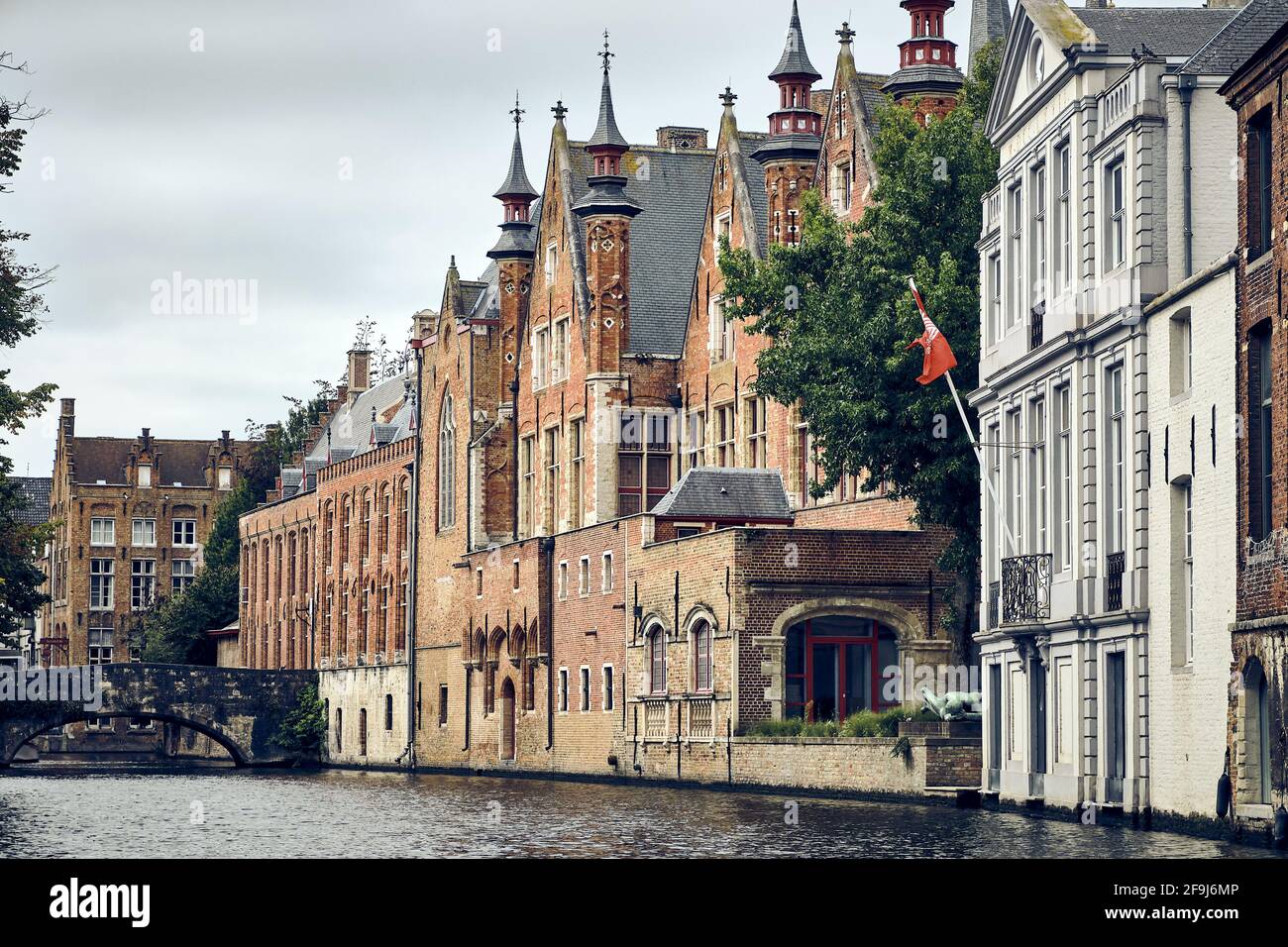Beautiful shot of a canal flowing through Bruges Stock Photo - Alamy