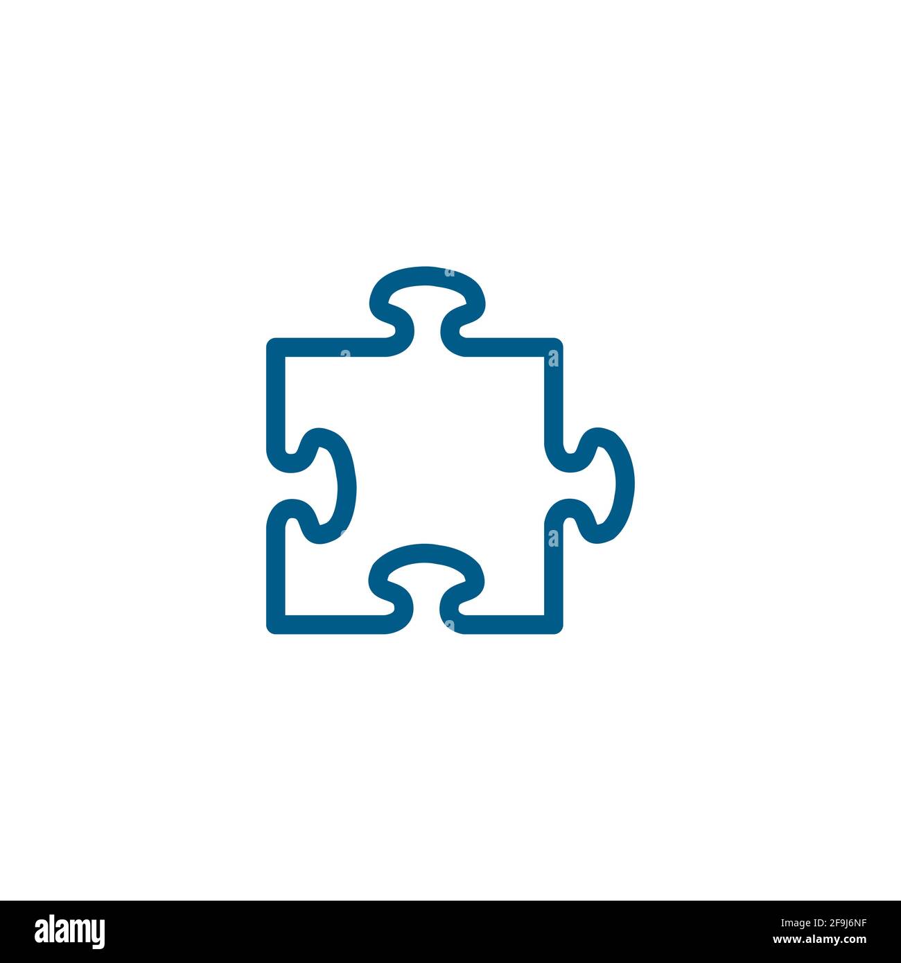 Puzzle Line Blue Icon On White Background. Blue Flat Style Vector ...