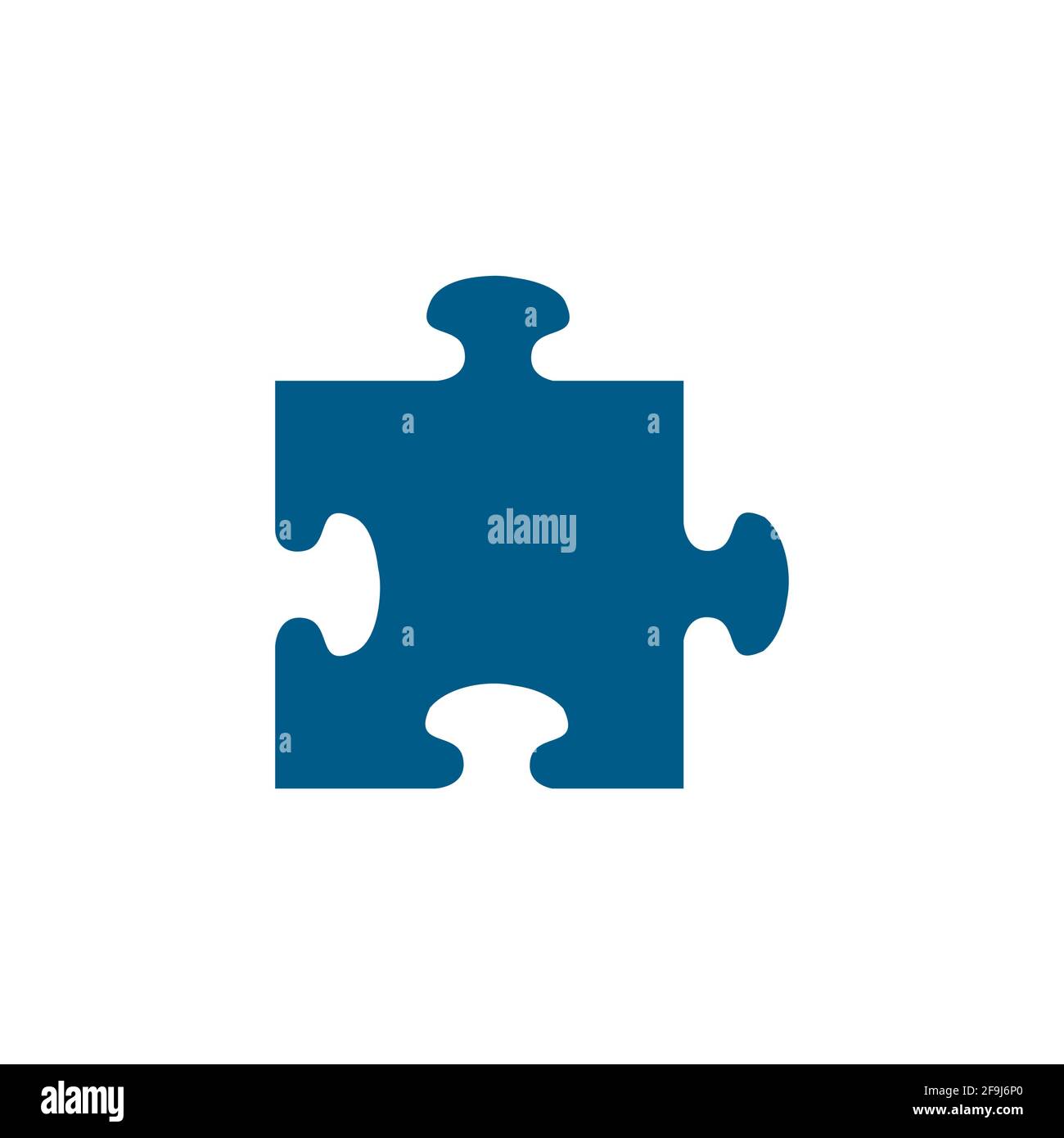 Puzzle Blue Icon On White Background. Blue Flat Style Vector ...