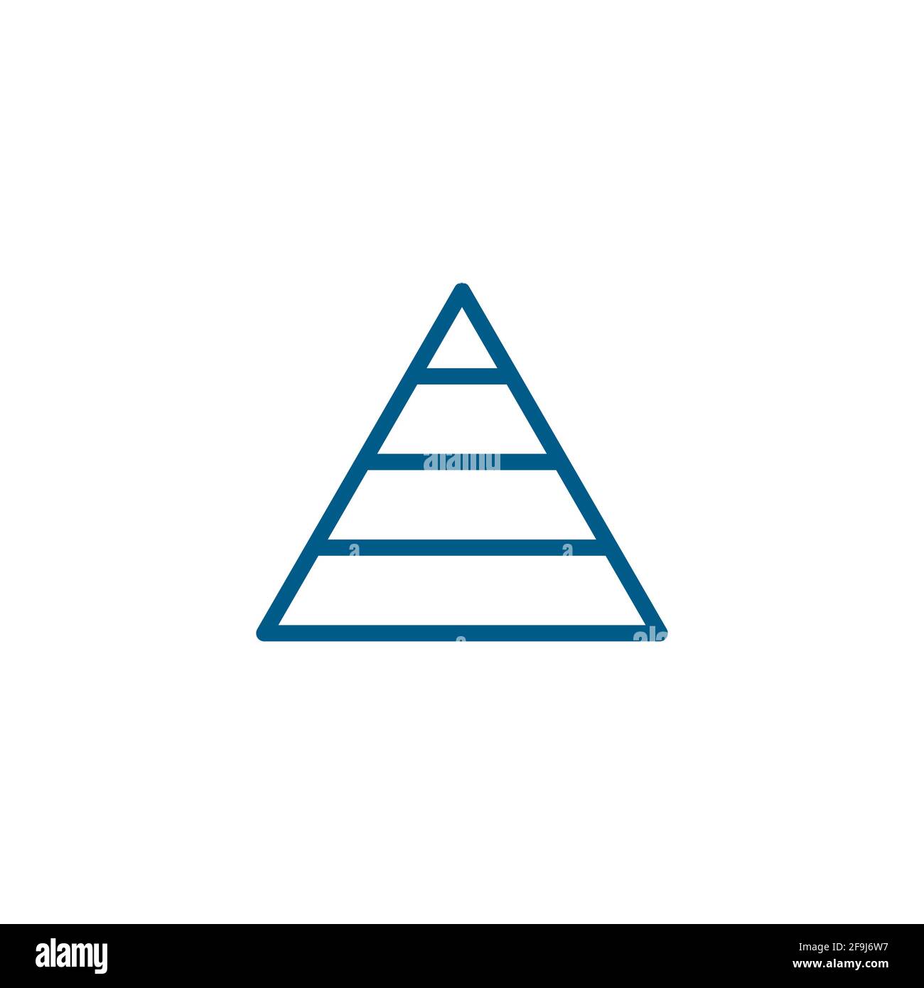 Pyramid Line Blue Icon On White Background. Blue Flat Style Vector ...
