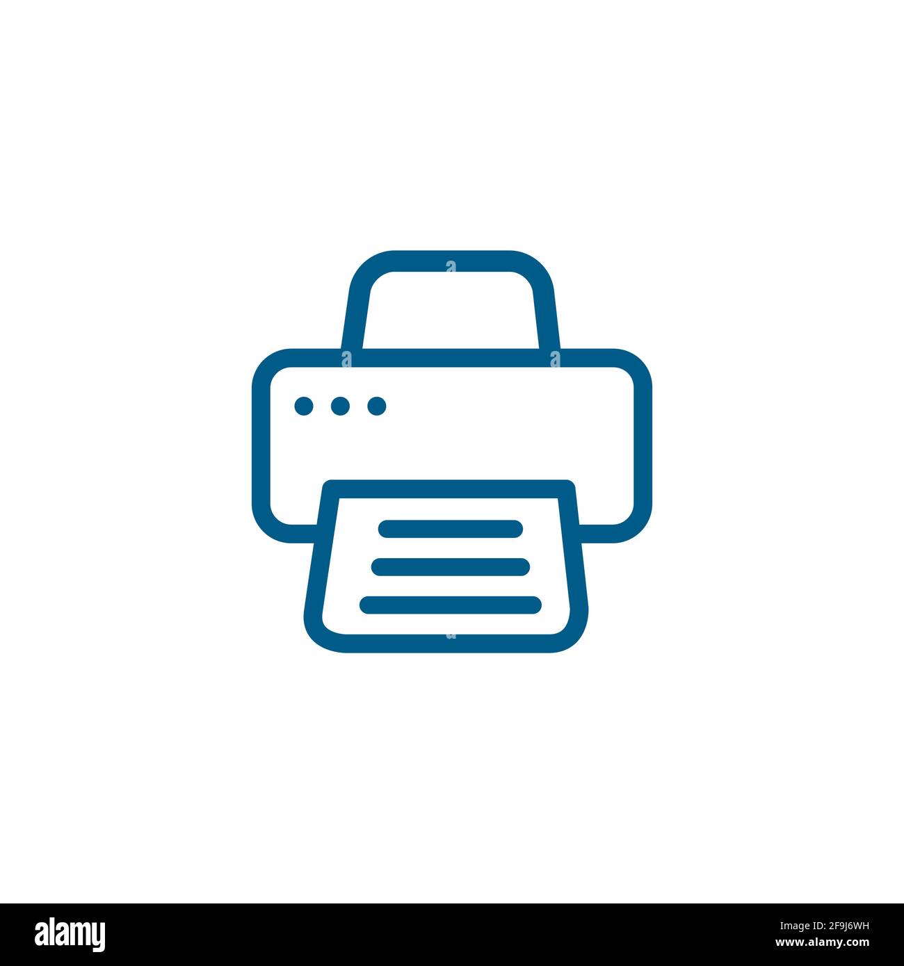 Printer Line Blue Icon On White Background. Blue Flat Style Vector ...