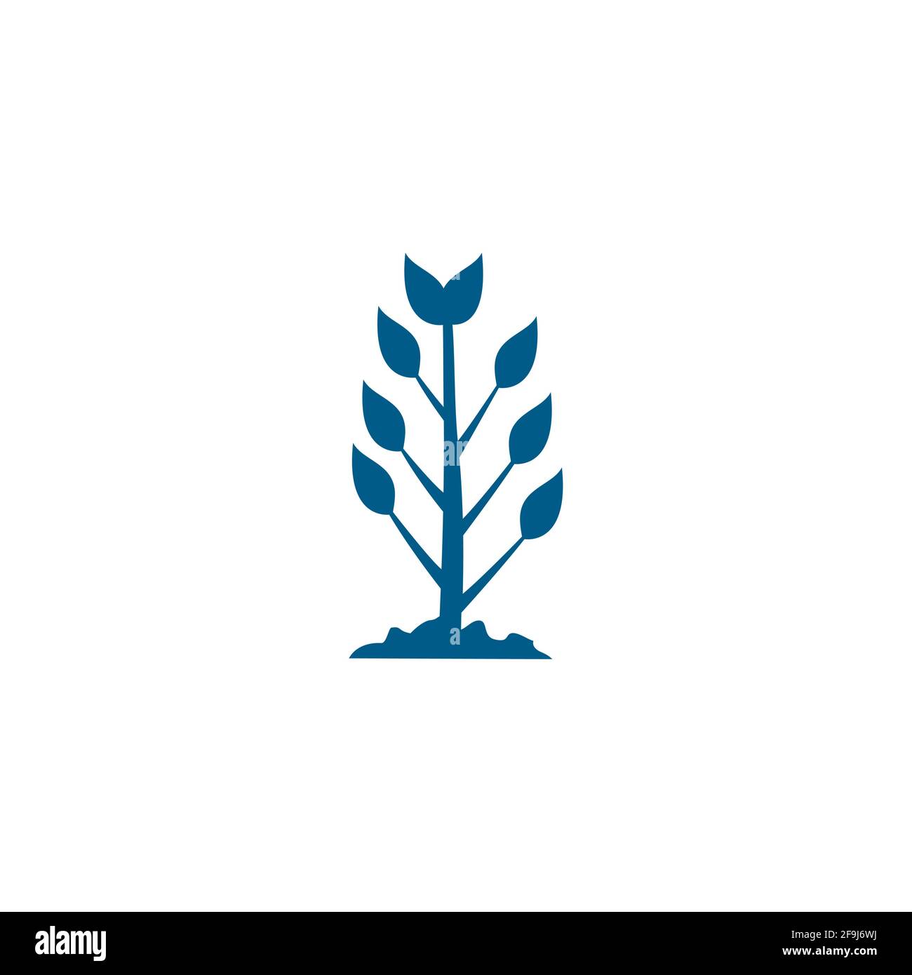 Plant Blue Icon On White Background. Blue Flat Style Vector ...