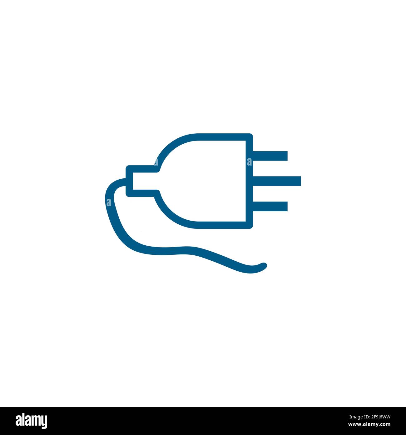 Plug Line Blue Icon On White Background. Blue Flat Style Vector ...