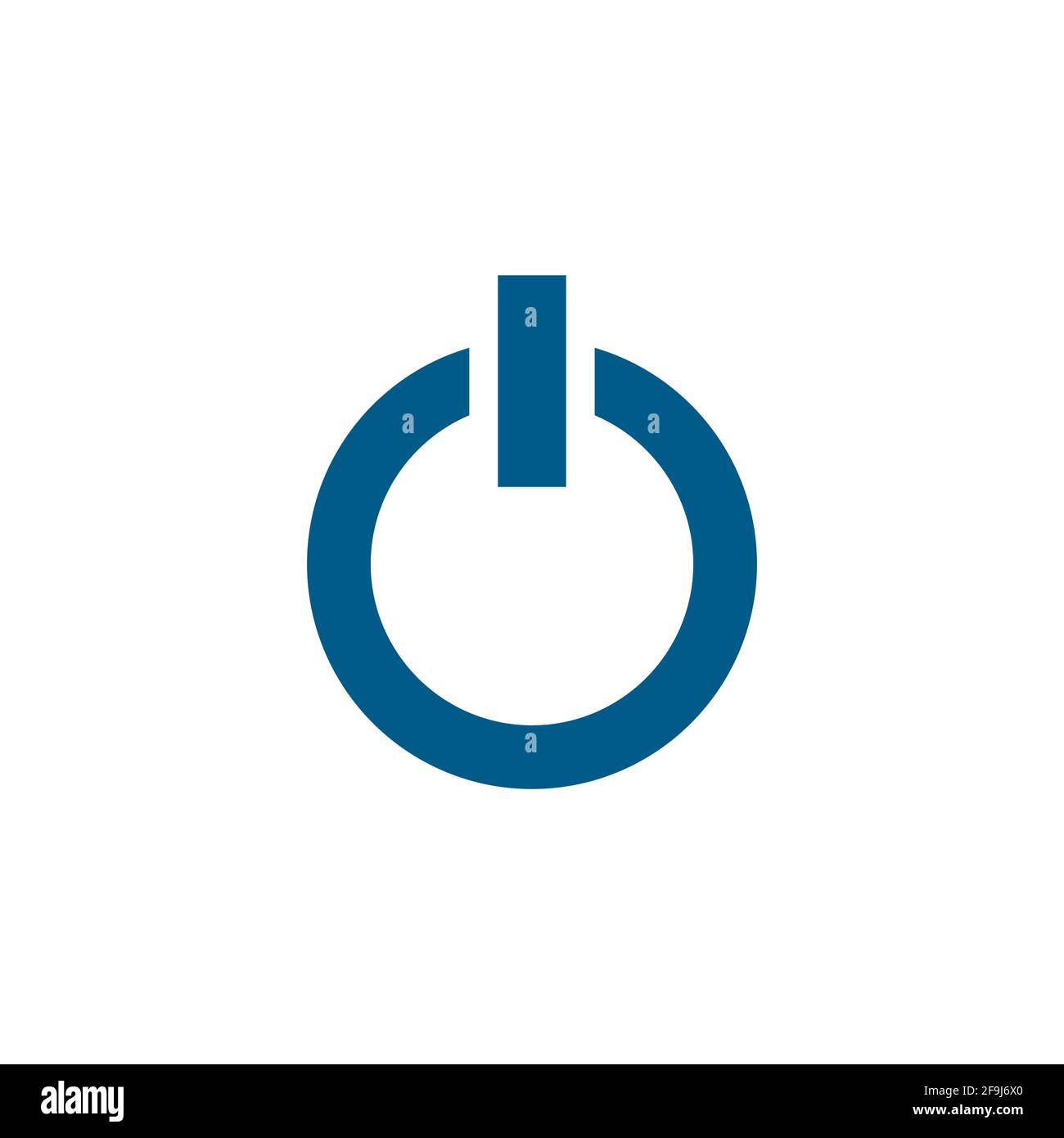 Power Blue Icon On White Background. Blue Flat Style Vector ...