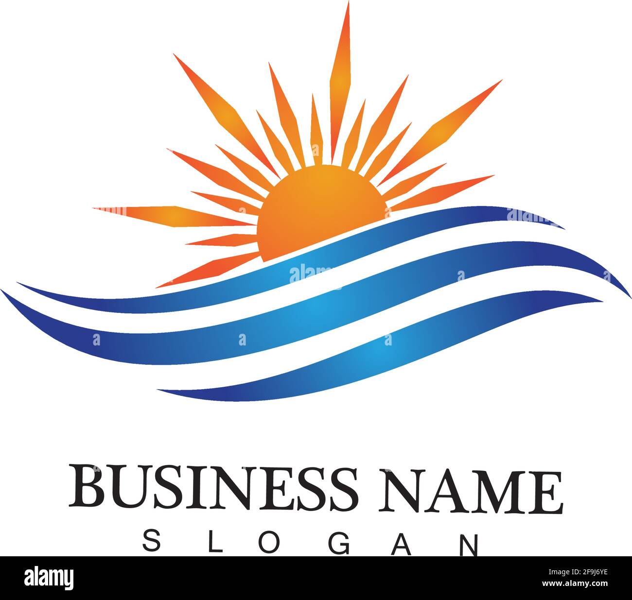 Water wave and sun icon vector illustration design logo Stock Vector ...