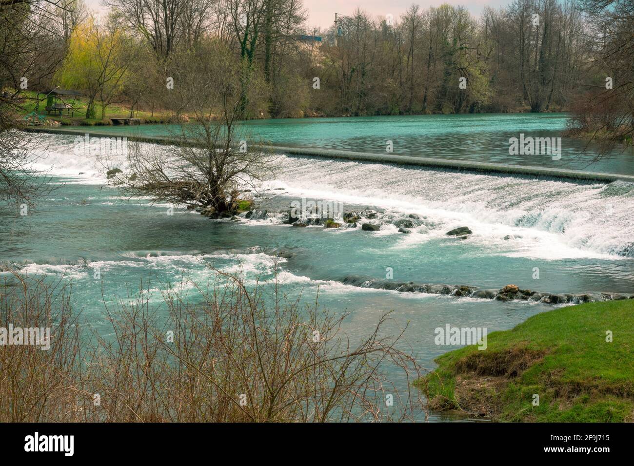 Small cascading waterfalls on the river Mreznica, Karlovac, Croatia ...