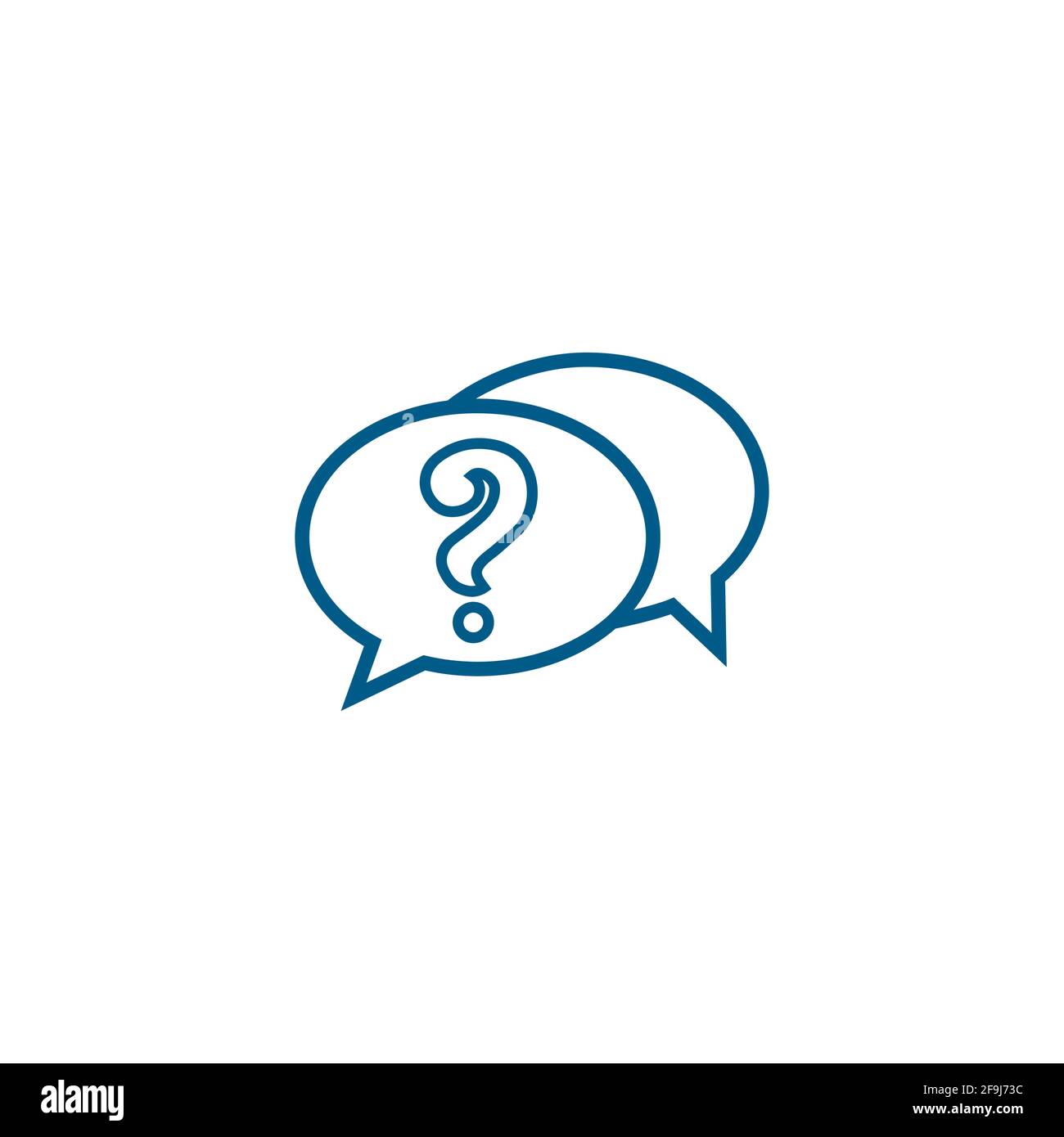 Question Line Blue Icon On White Background. Blue Flat Style Vector ...