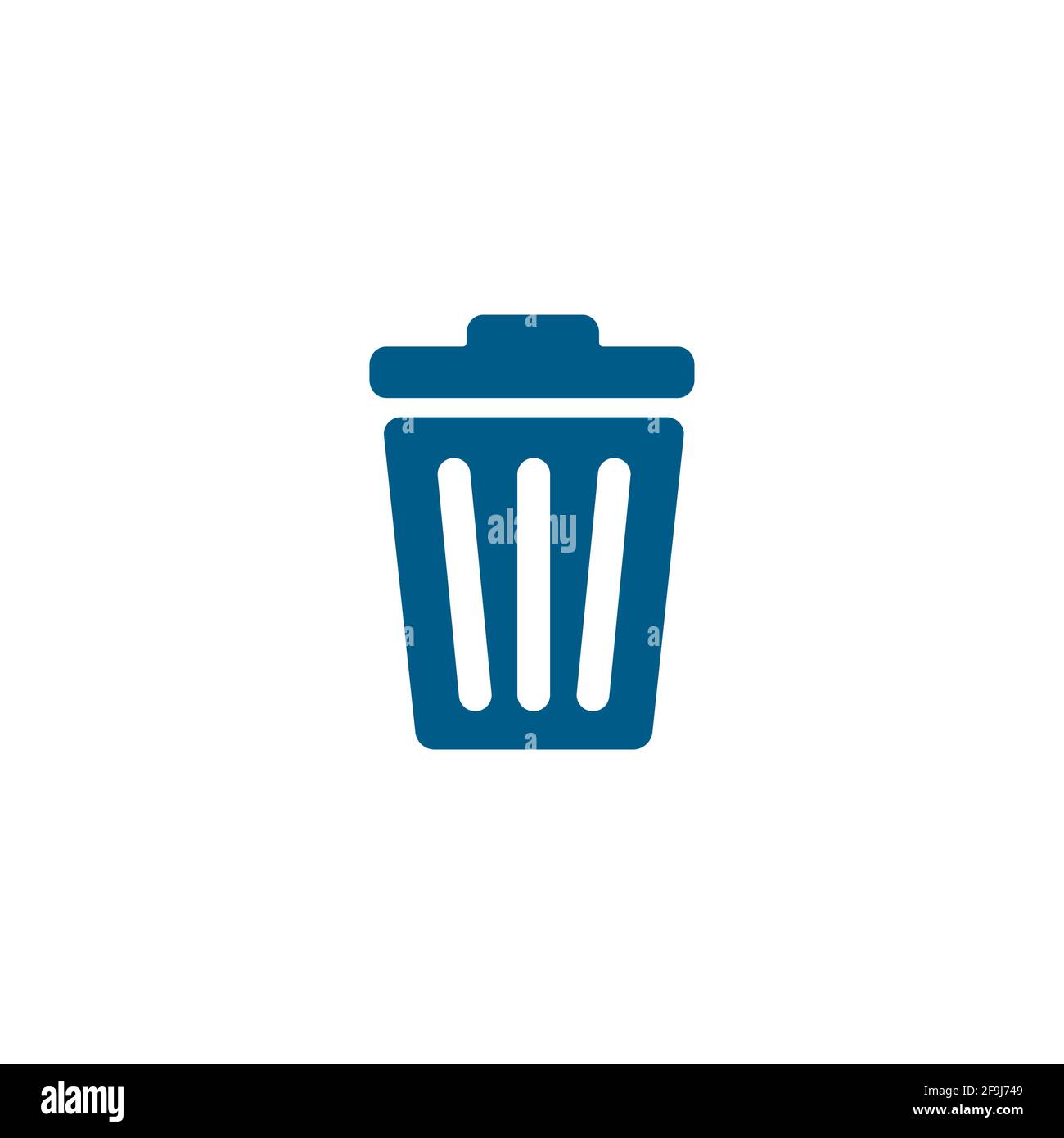 Recycle Bin Blue Icon On White Background. Blue Flat Style Vector ...