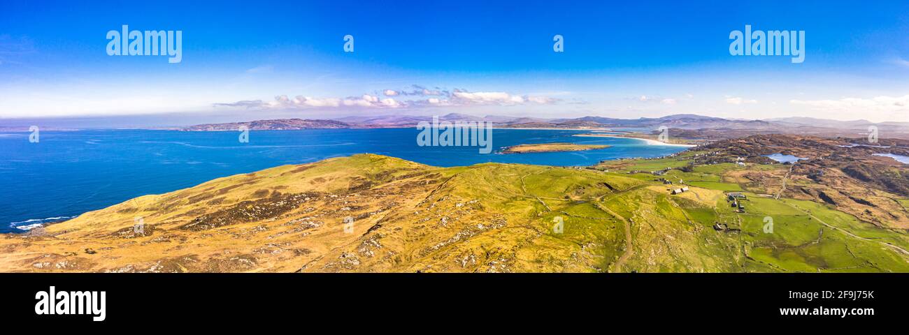 Aerial view of Dunmore Head by Portnoo in County Donegal, Ireland Stock ...