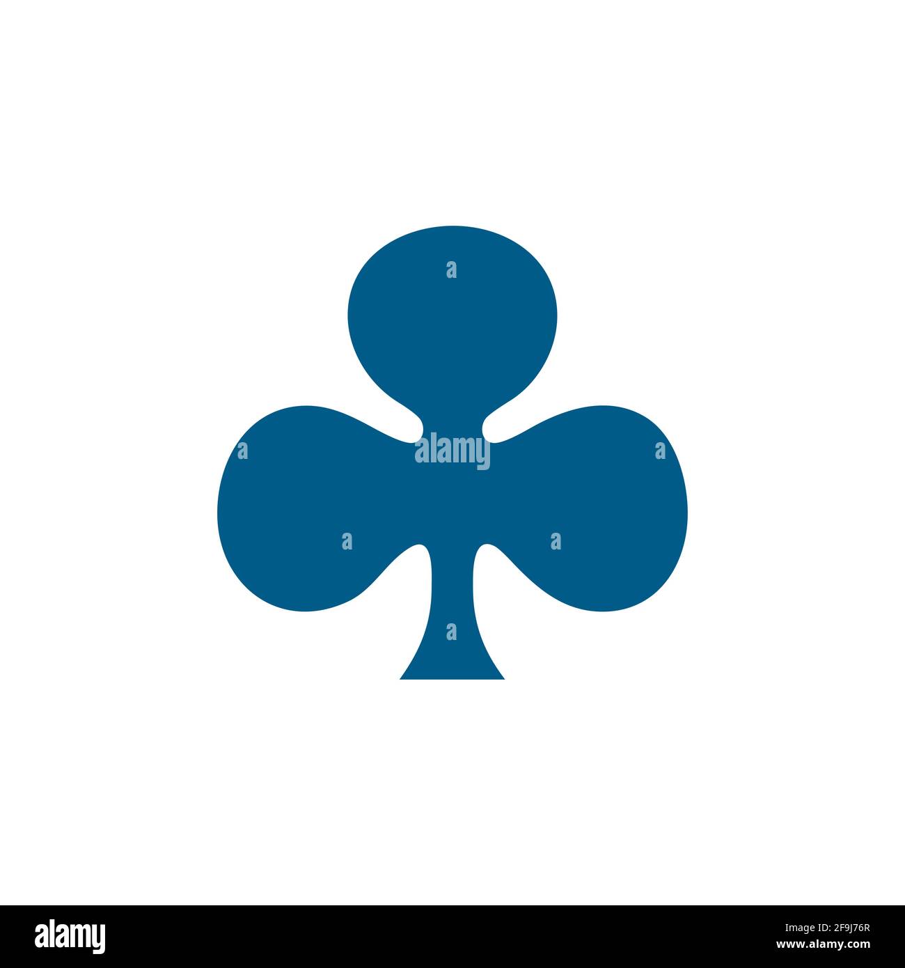 Playing Card Club Blue Icon On White Background. Blue Flat Style Vector ...