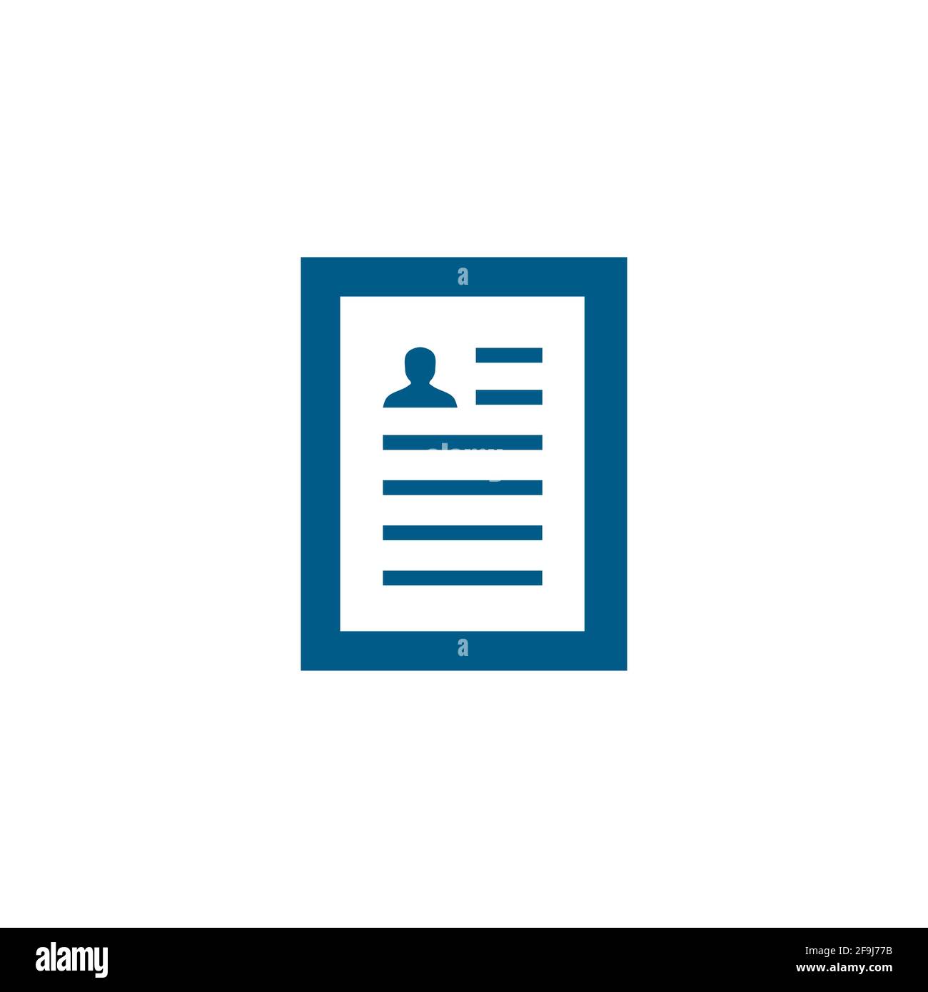 Resume Blue Icon On White Background. Blue Flat Style Vector ...