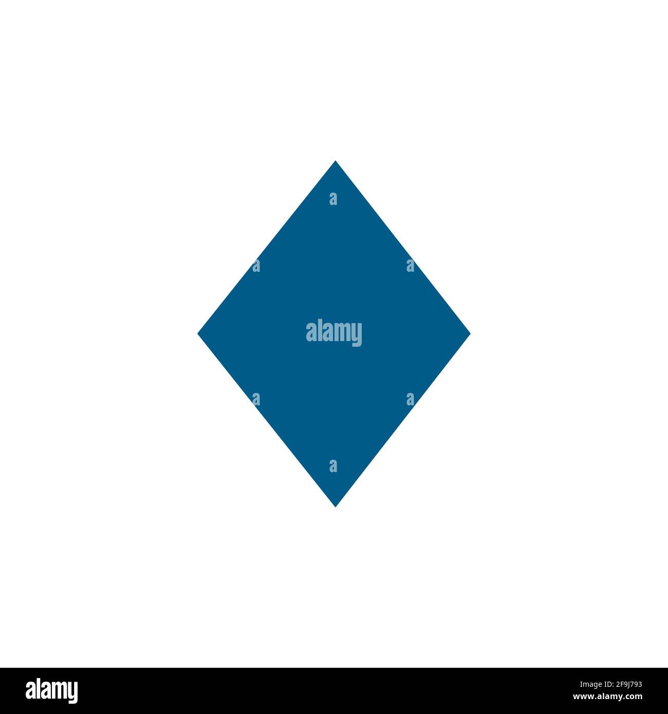 Playing Card Diamond Blue Icon On White Background. Blue Flat Style ...