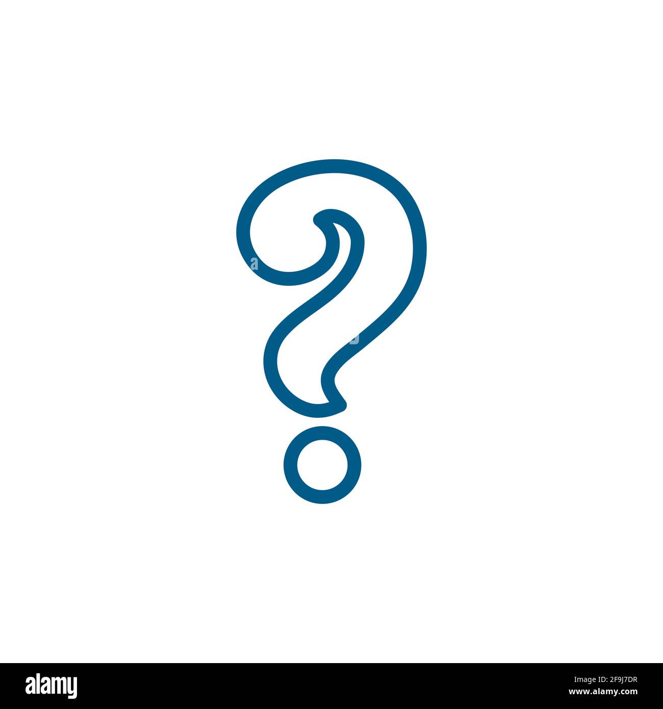 Question Line Blue Icon On White Background. Blue Flat Style Vector ...