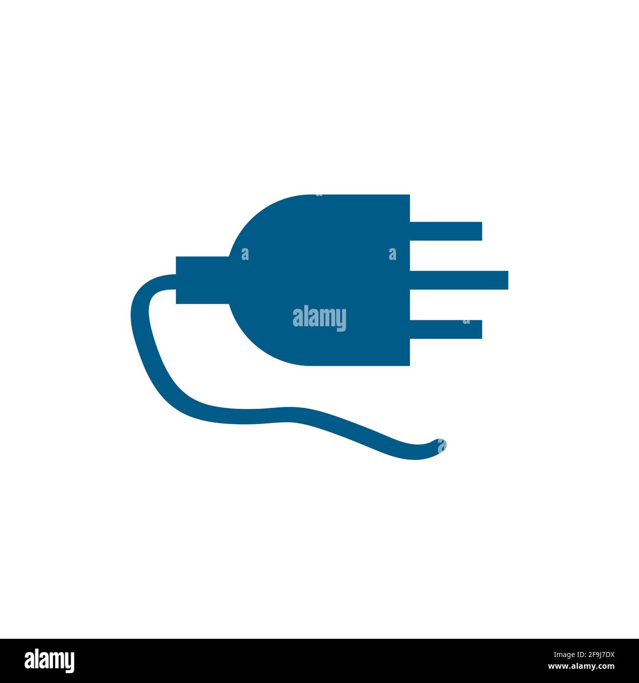 Plug Blue Icon On White Background. Blue Flat Style Vector Illustration ...