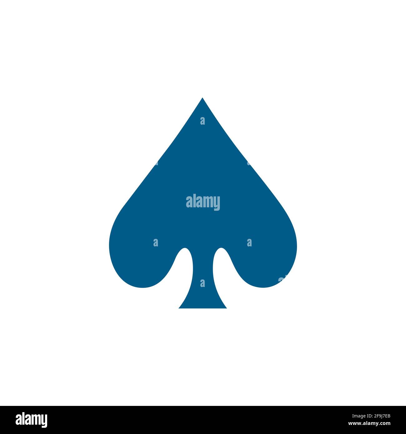 Playing Card Spade Blue Icon On White Background. Blue Flat Style ...