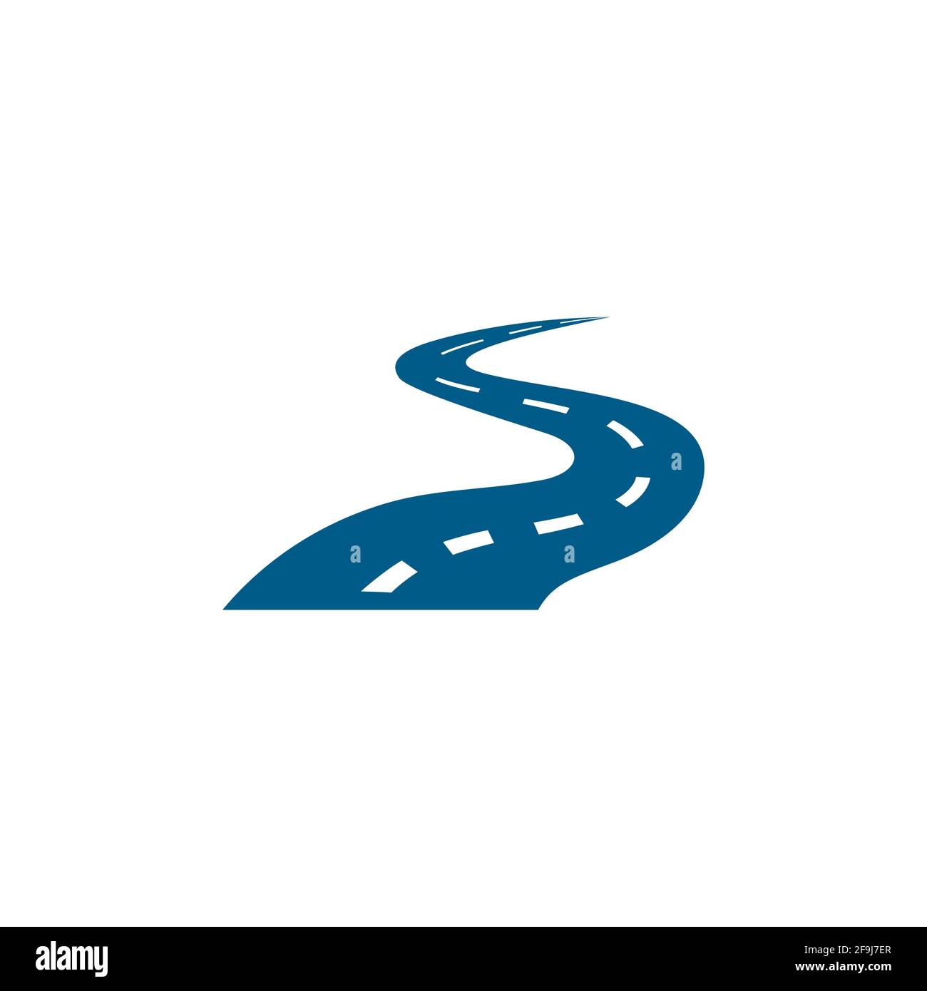 Road Blue Icon On White Background. Blue Flat Style Vector Illustration ...