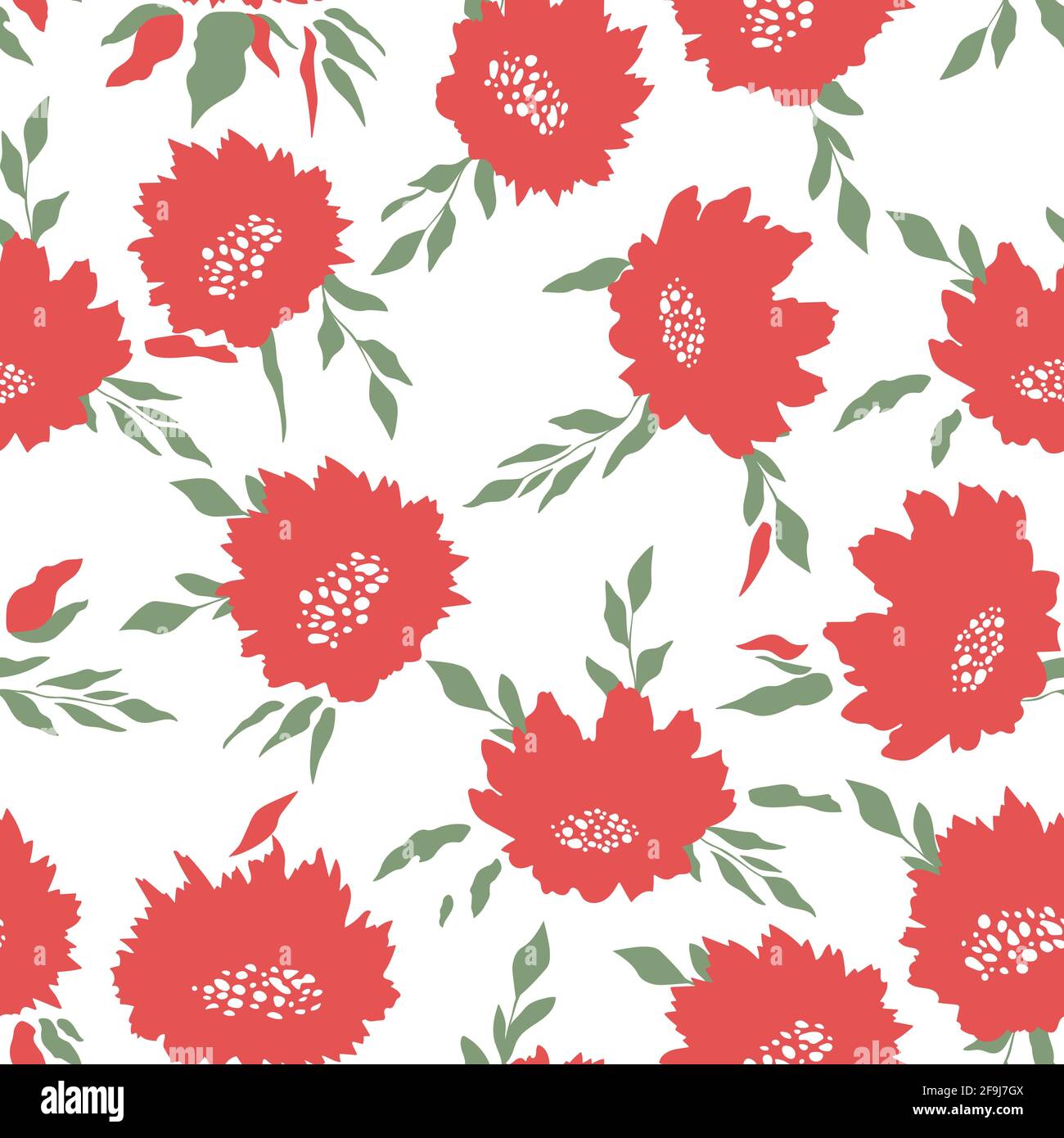 Floral seamless with hand drawn color roses. Cute summer background ...