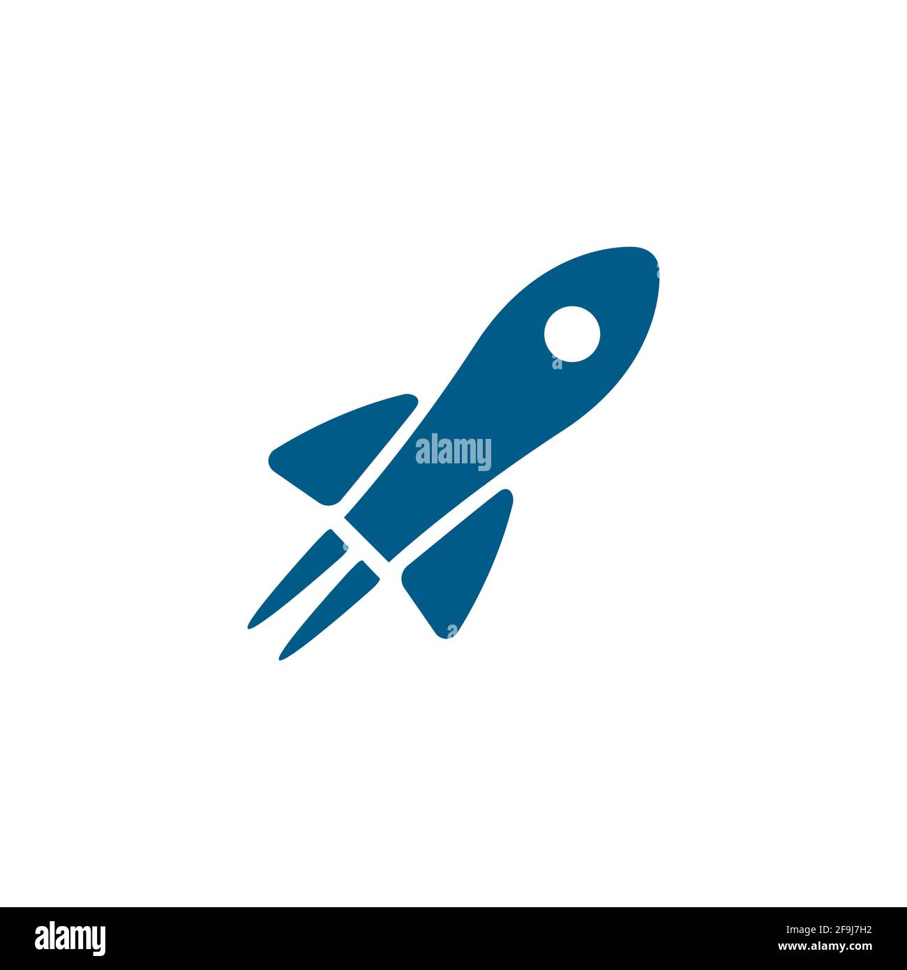 Rocket Blue Icon On White Background. Blue Flat Style Vector ...