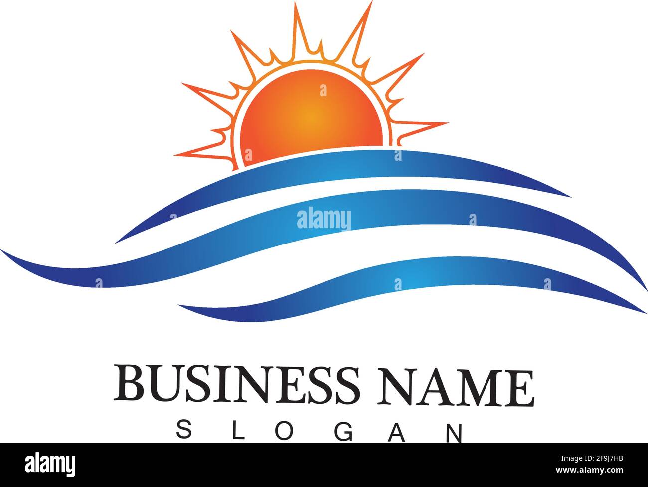 Water wave and sun icon vector illustration design logo Stock Vector ...