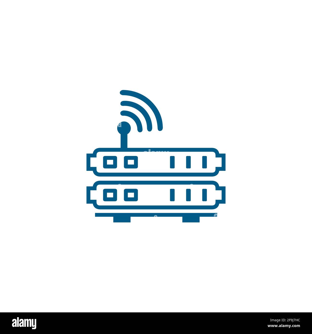 Router Line Blue Icon On White Background. Blue Flat Style Vector ...