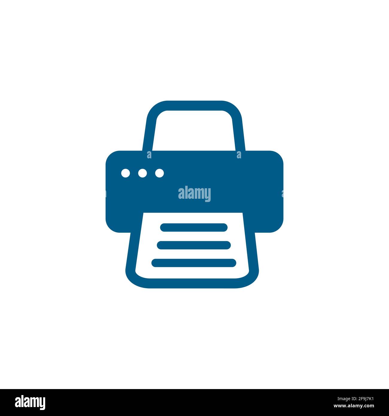 Printer Blue Icon On White Background. Blue Flat Style Vector ...