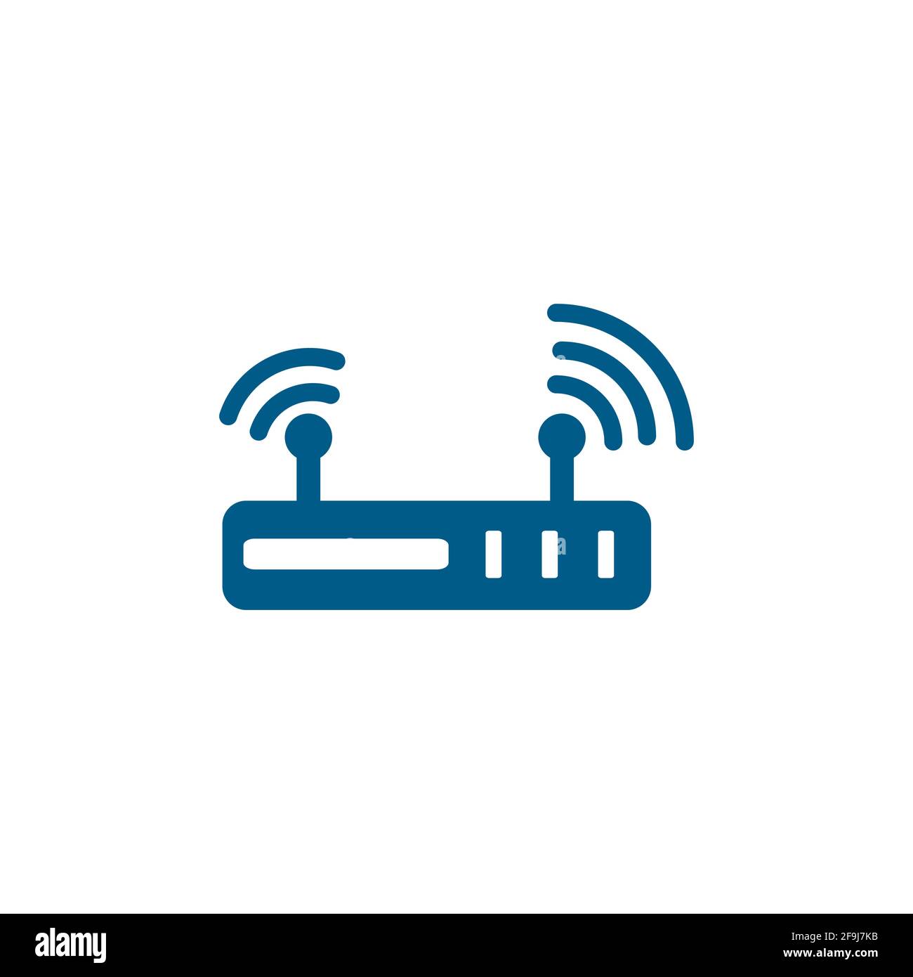 Router Blue Icon On White Background. Blue Flat Style Vector ...