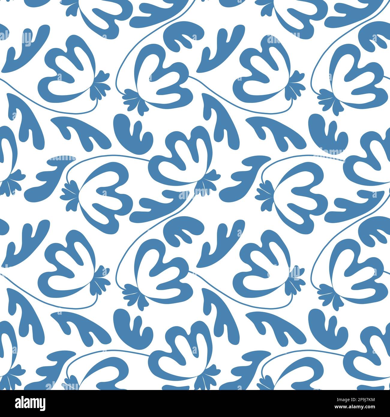 Seamless floral pattern based on traditional folk art ornaments. Modern ...