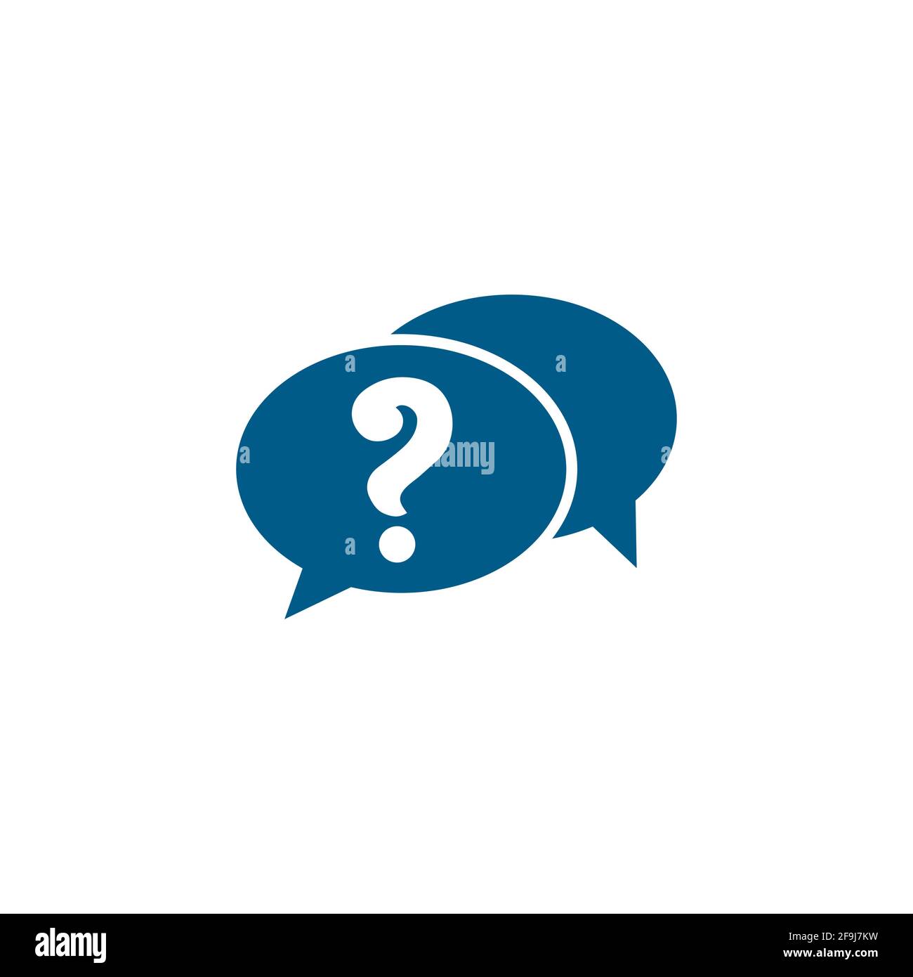 Question Blue Icon On White Background. Blue Flat Style Vector ...