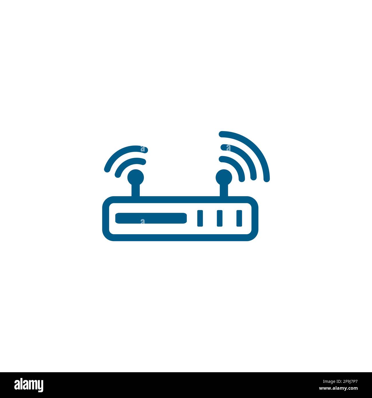 Router Line Blue Icon On White Background. Blue Flat Style Vector ...