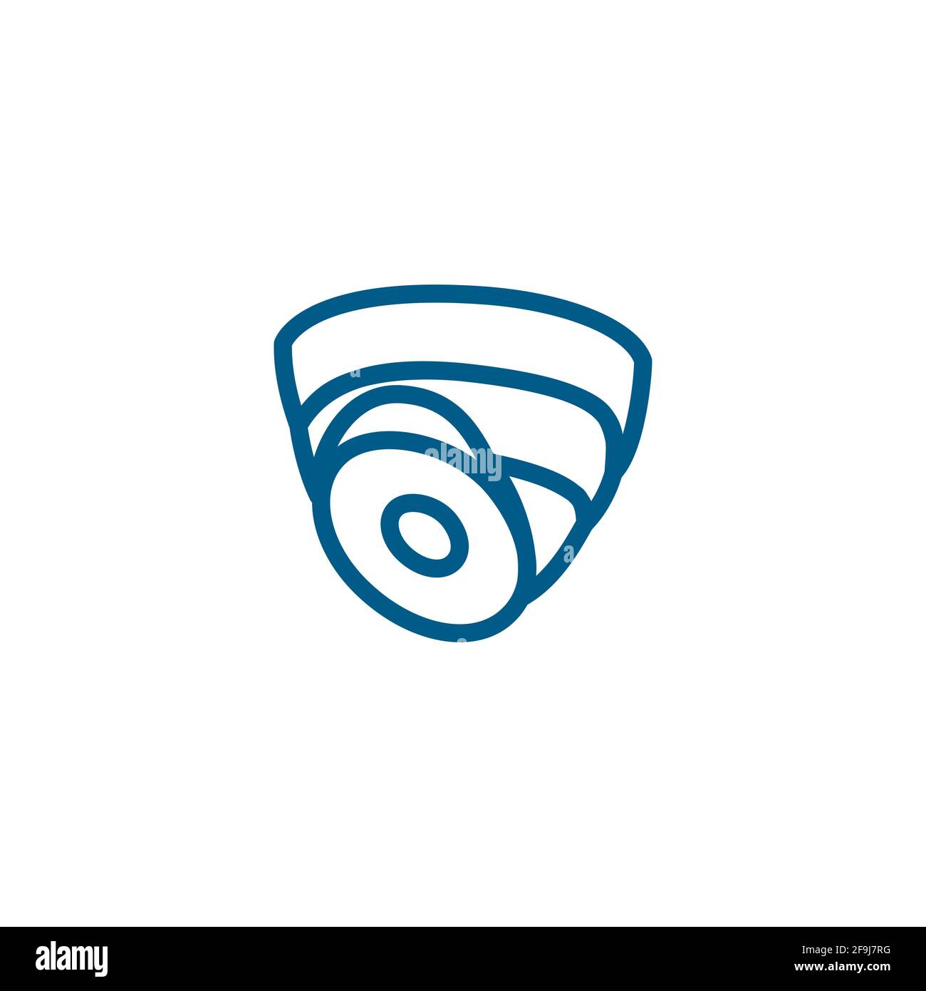 Security Camera Dome Line Blue Icon On White Background. Blue Flat ...