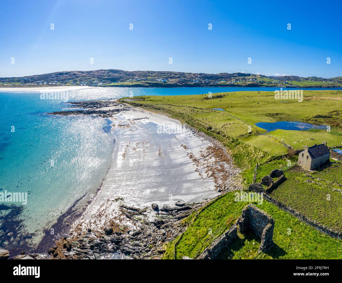 Aerial view of Dunmore Head by Portnoo in County Donegal, Ireland Stock ...