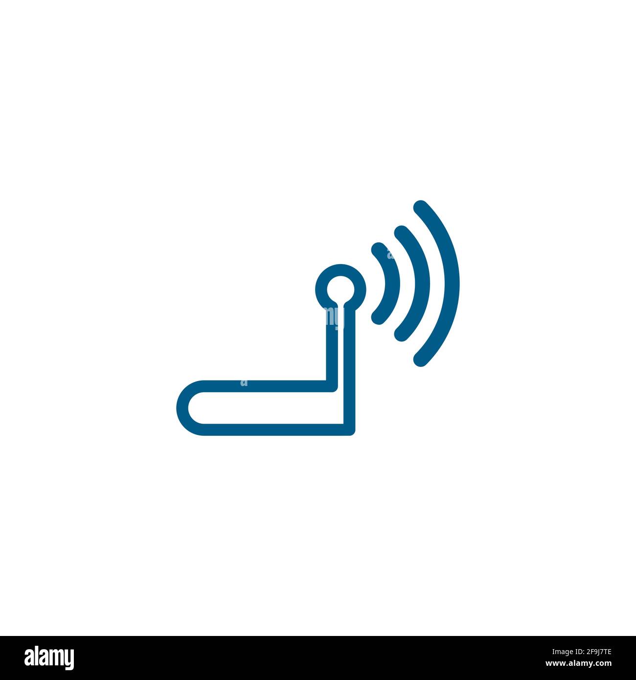 Router Line Blue Icon On White Background. Blue Flat Style Vector ...